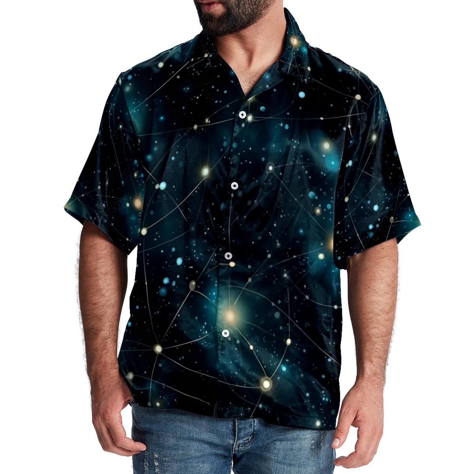 Hawaiian Shirt for Men Casual Button Down Shirts with Gemini ...