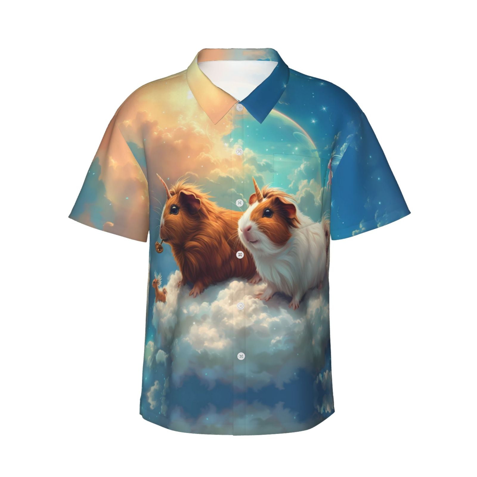 Hawaiian Shirt for Men, Cloud Guinea Pig Summer Shirts for Men, Mens ...