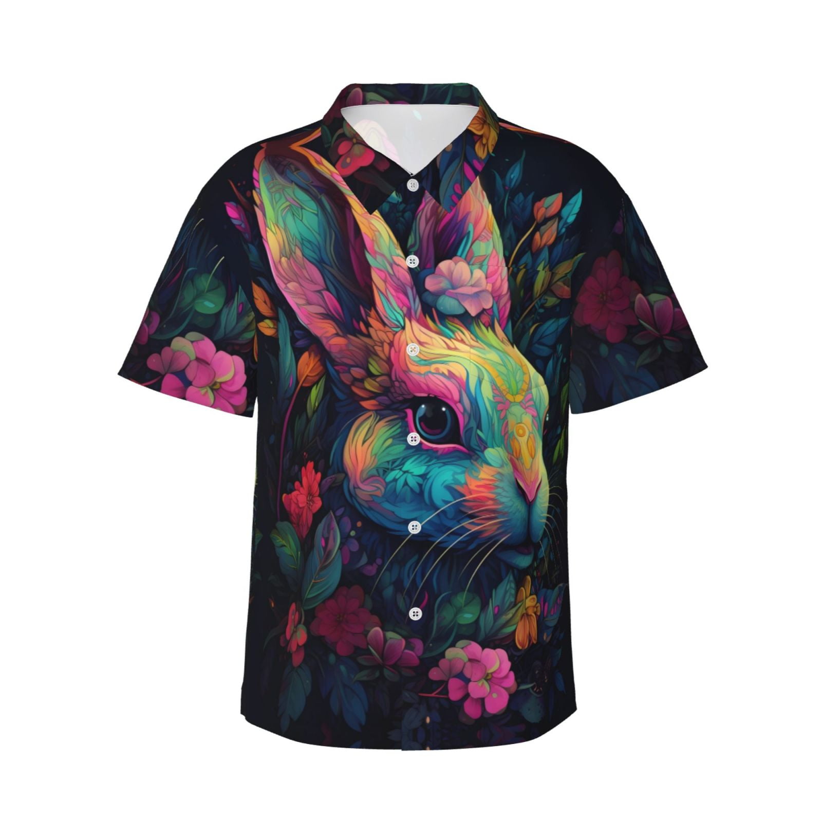 Hawaiian Shirt for Men, Colorful Patterned Rabbit Summer Shirts for Men ...