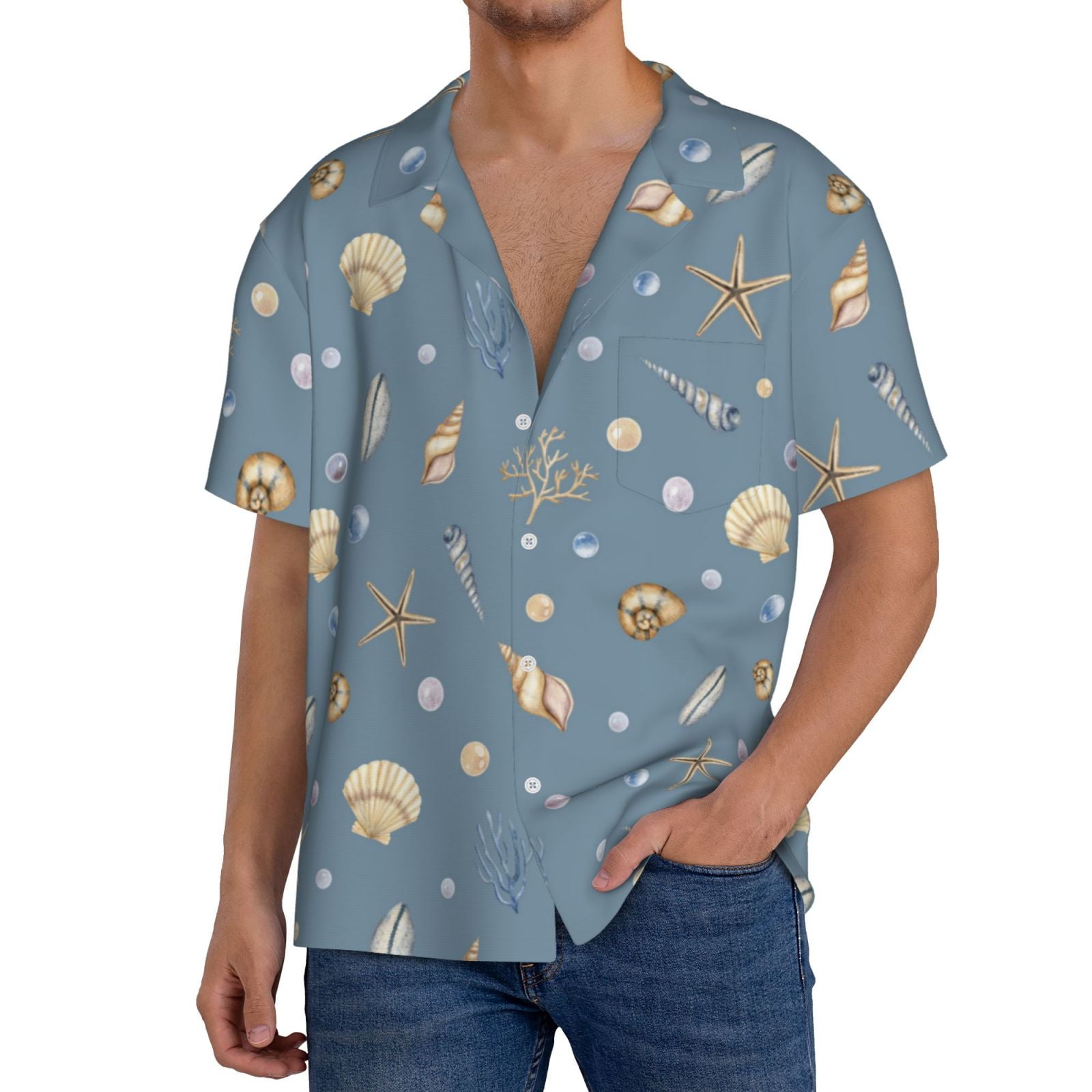 Hawaiian Shirt for Men - Conch Shell No.J932 Short Sleeve Button Down ...
