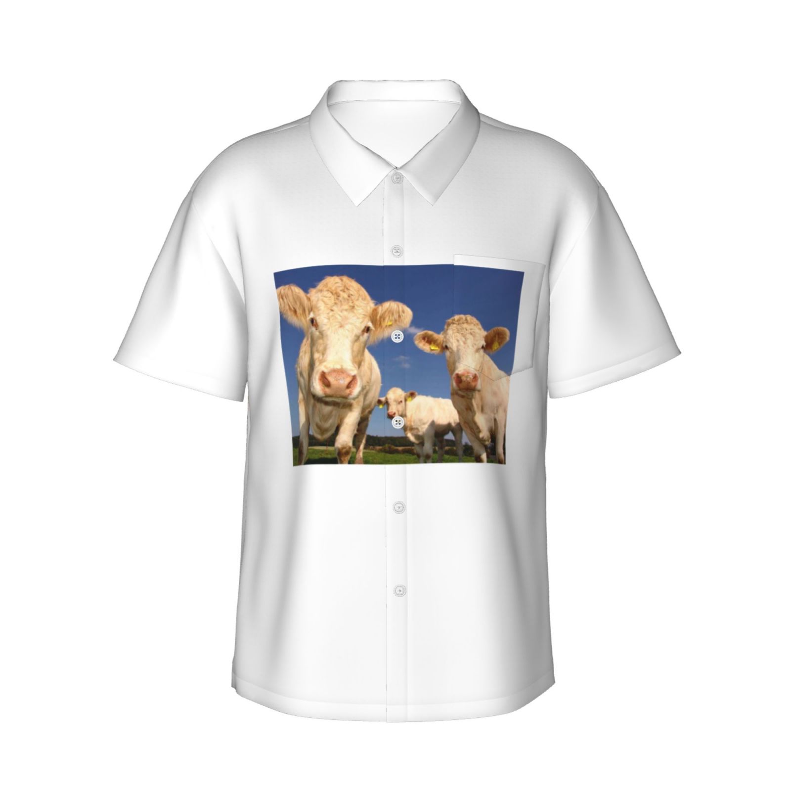 Hawaiian Shirt for Men - Cows Cattles Casual Summer Beach Shirts Mens ...