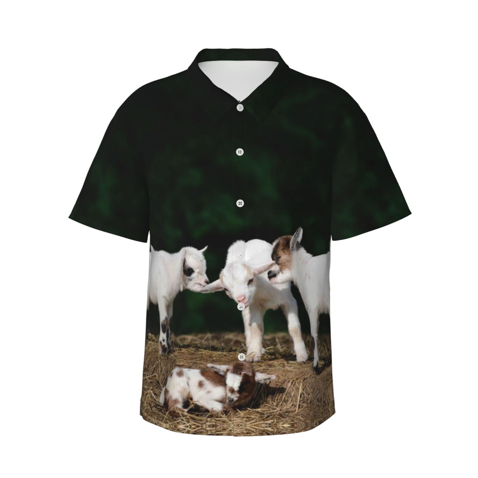 Hawaiian Shirt for Men, Cute Goat Baby Summer Shirts for Men, Mens ...