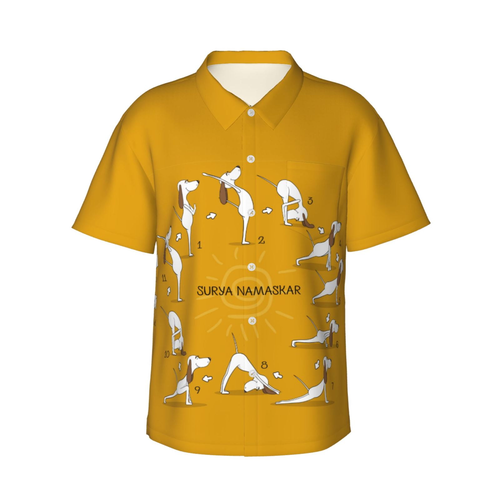 Hawaiian Shirt for Men, English Cocker Spaniel Doing Yoga Summer Shirts ...