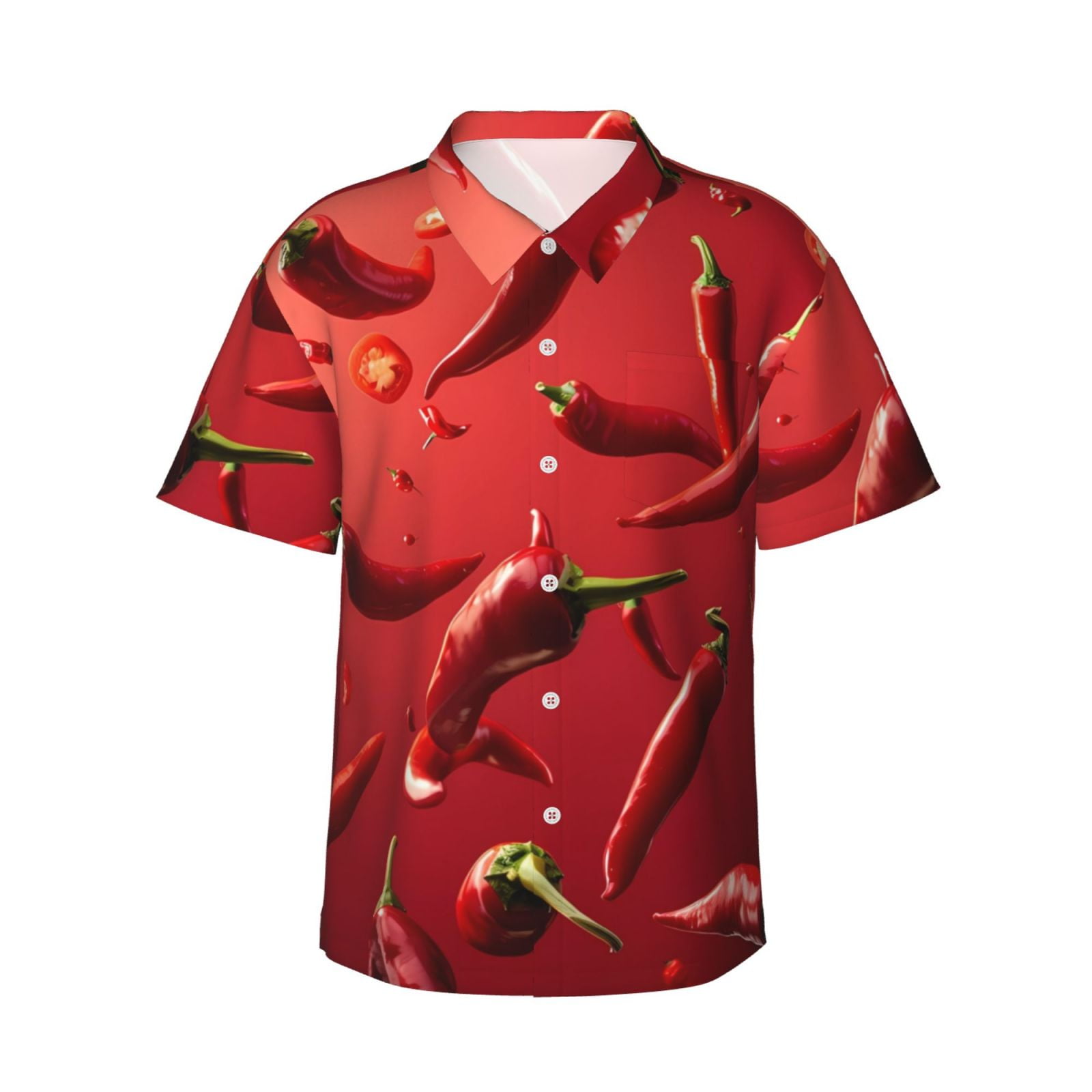 Hawaiian Shirt for Men, Floating Red Chili Peppers Summer Shirts for ...