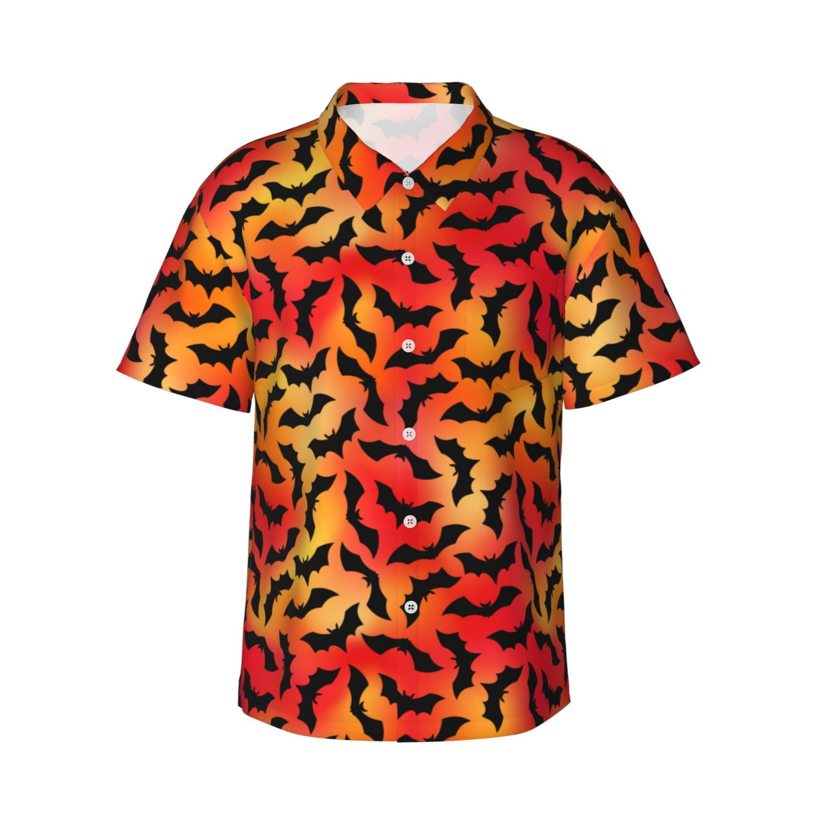 Hawaiian Shirt for Men, Flying Black Bat Summer Shirts for Men, Mens Button Down Short Sleeve ...