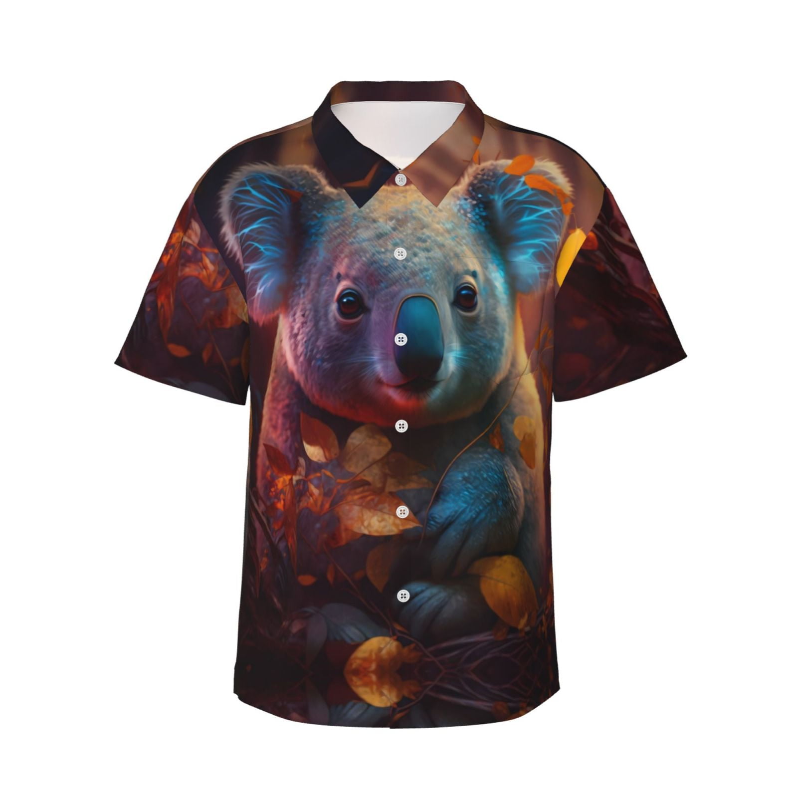 Hawaiian Shirt for Men, Forest Koala Summer Shirts for Men, Mens Button ...