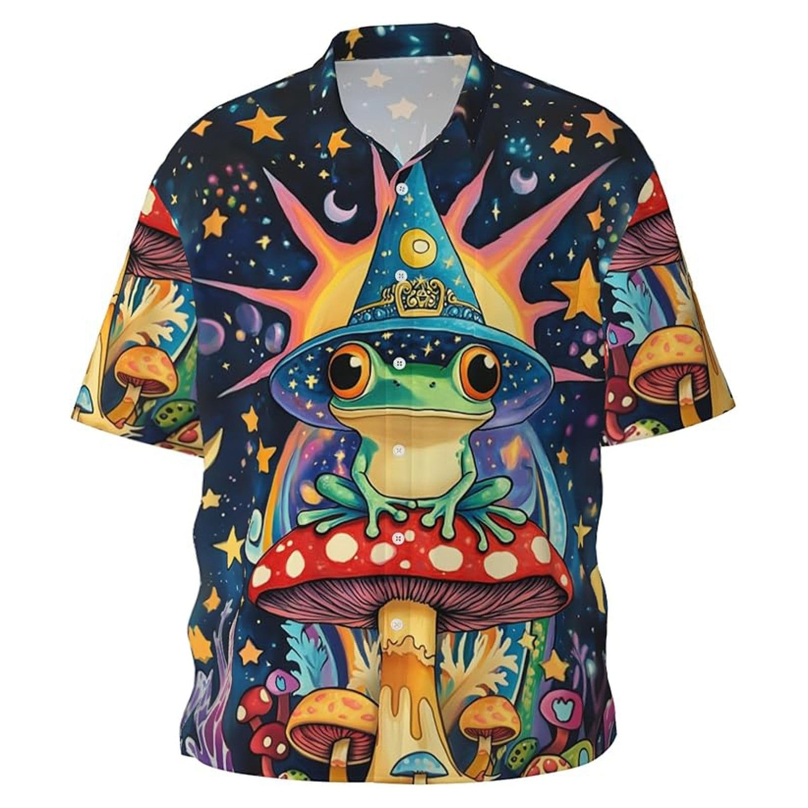 Hawaiian Shirt for Men Funny Button Casual Polo Shirt Short Sleeve ...