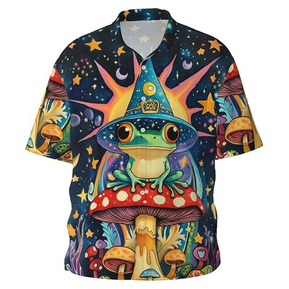 Hawaiian Shirt for Men Funny Button Casual Polo Shirt Short Sleeve ...