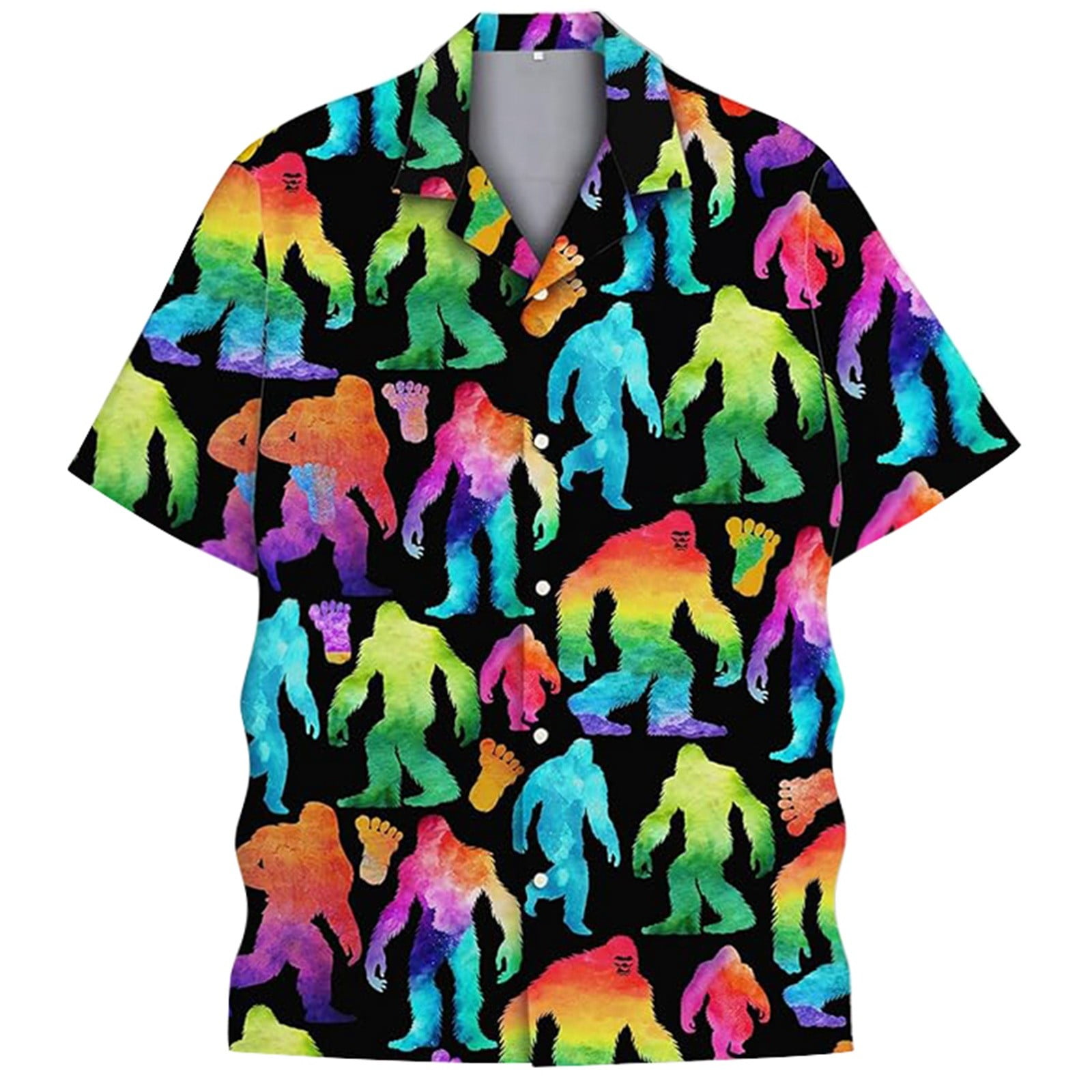 Hawaiian Shirt for Men Funny Button Short Sleeve Polo Shirt Lightweight ...