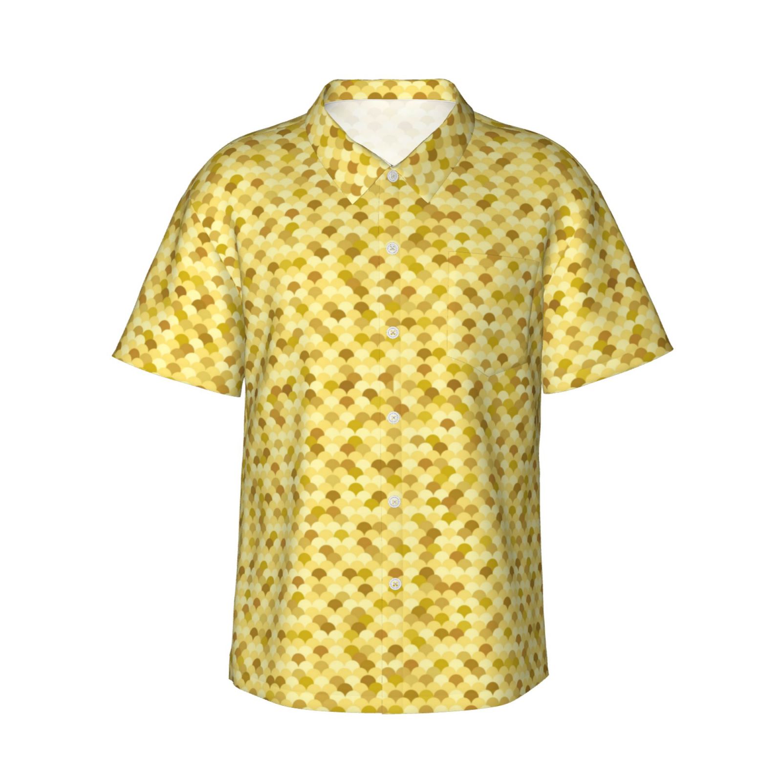 Hawaiian Shirt for Men, Golden fish scale Summer Shirts for Men, Mens ...