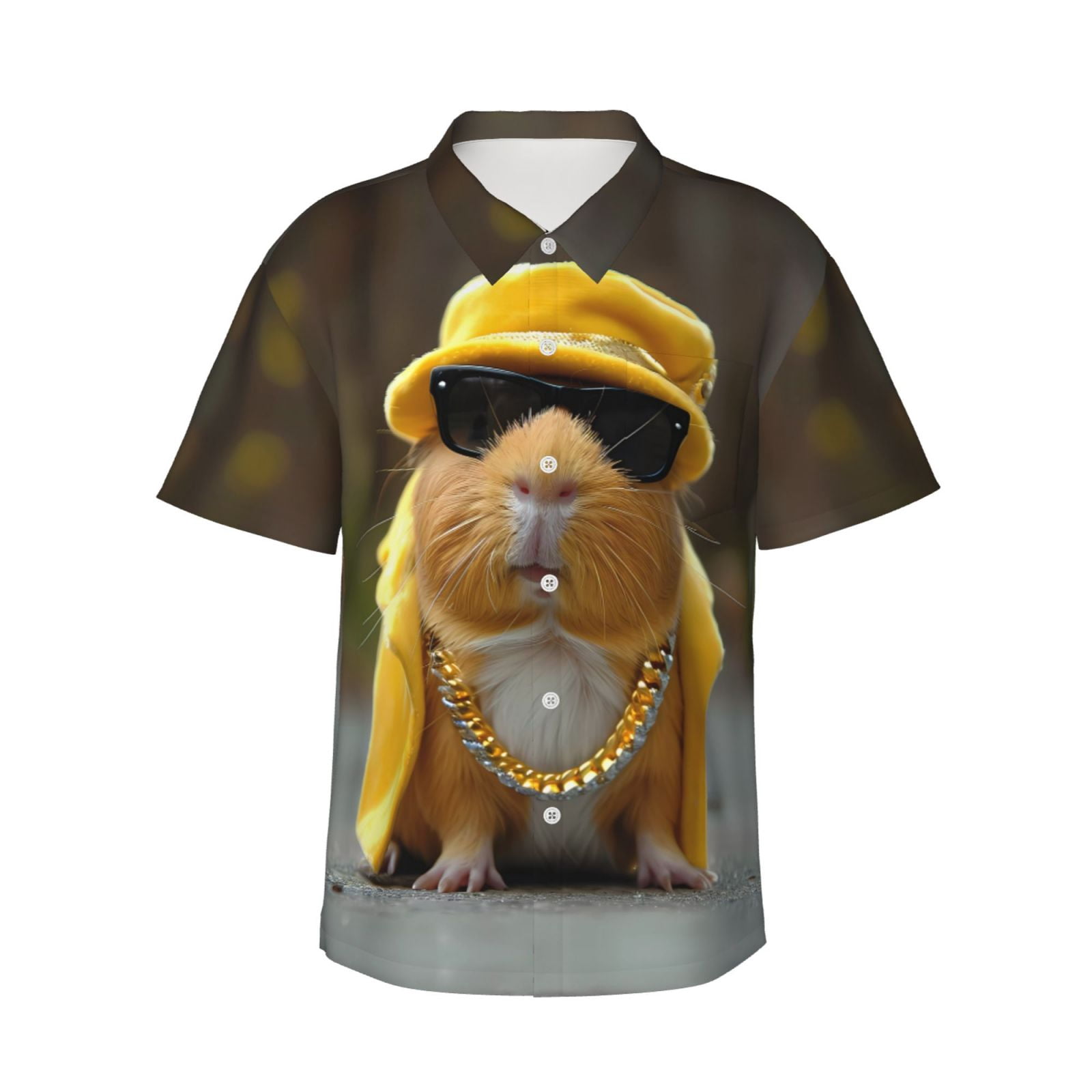 Hawaiian Shirt for Men, Heavy Metal Style Guinea Pig Summer Shirts for ...