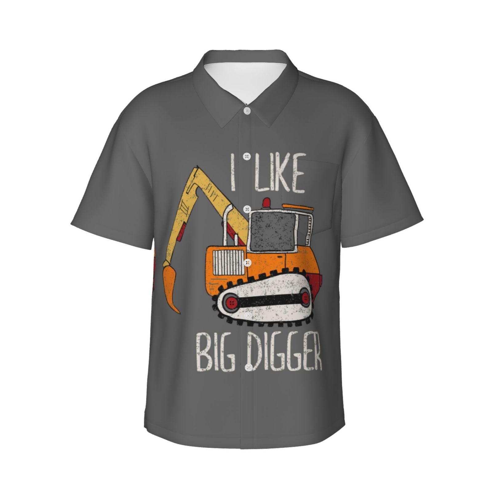 Hawaiian Shirt for Men, I Like Big Digger Summer Shirts for Men, Mens ...
