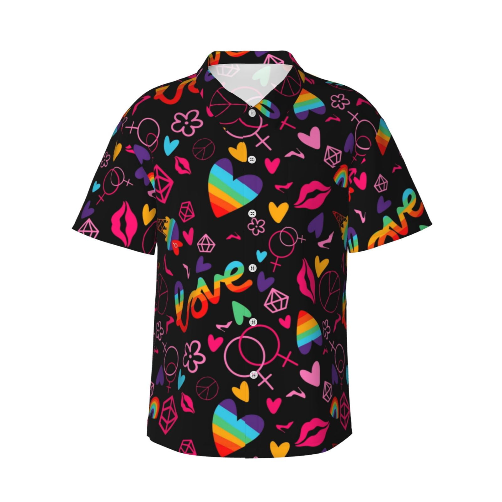 Hawaiian Shirt for Men - Lgbt Rainbow For Pride Casual Short Sleeve ...