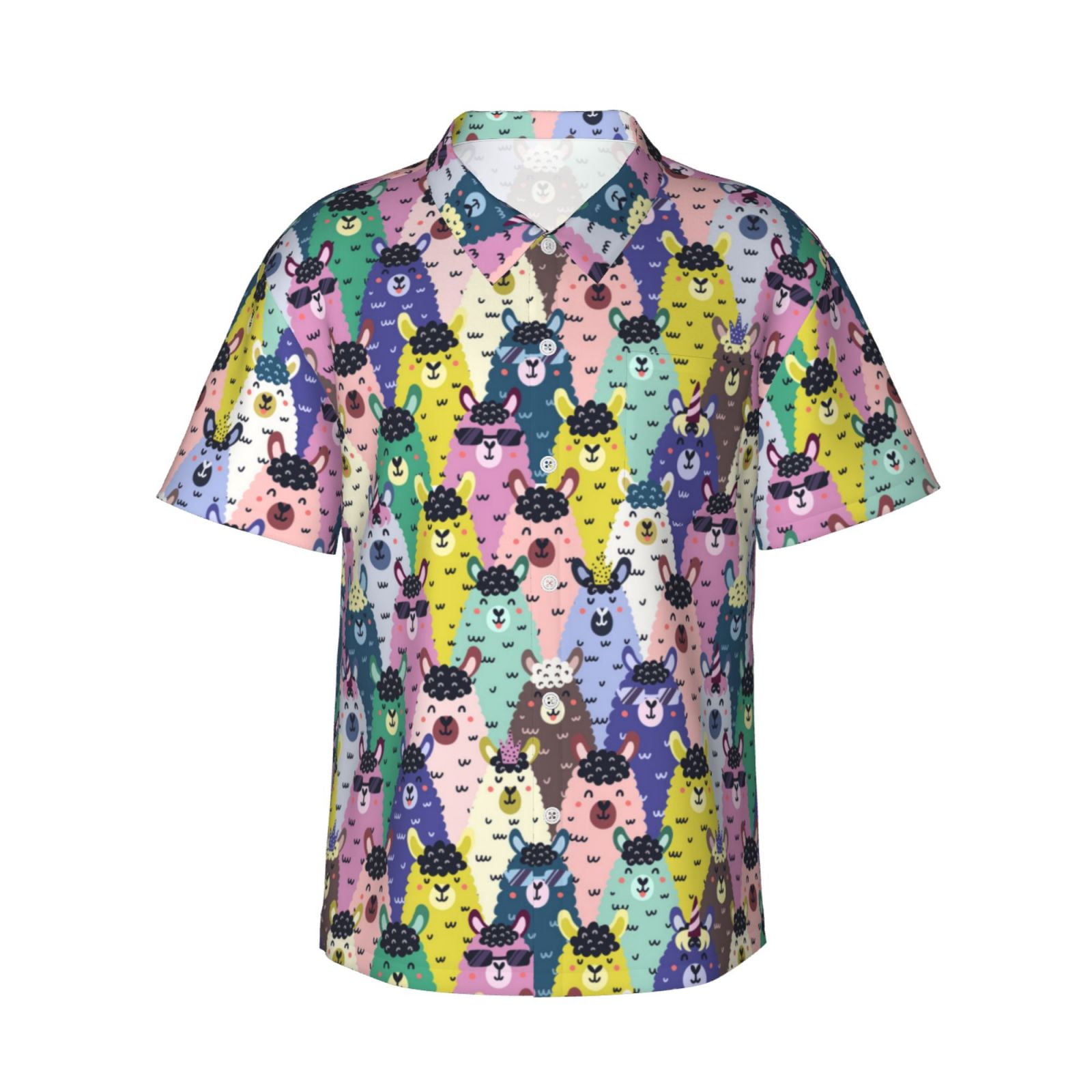 Hawaiian Shirt for Men, Llamas Colorful Summer Shirts for Men, Mens ...