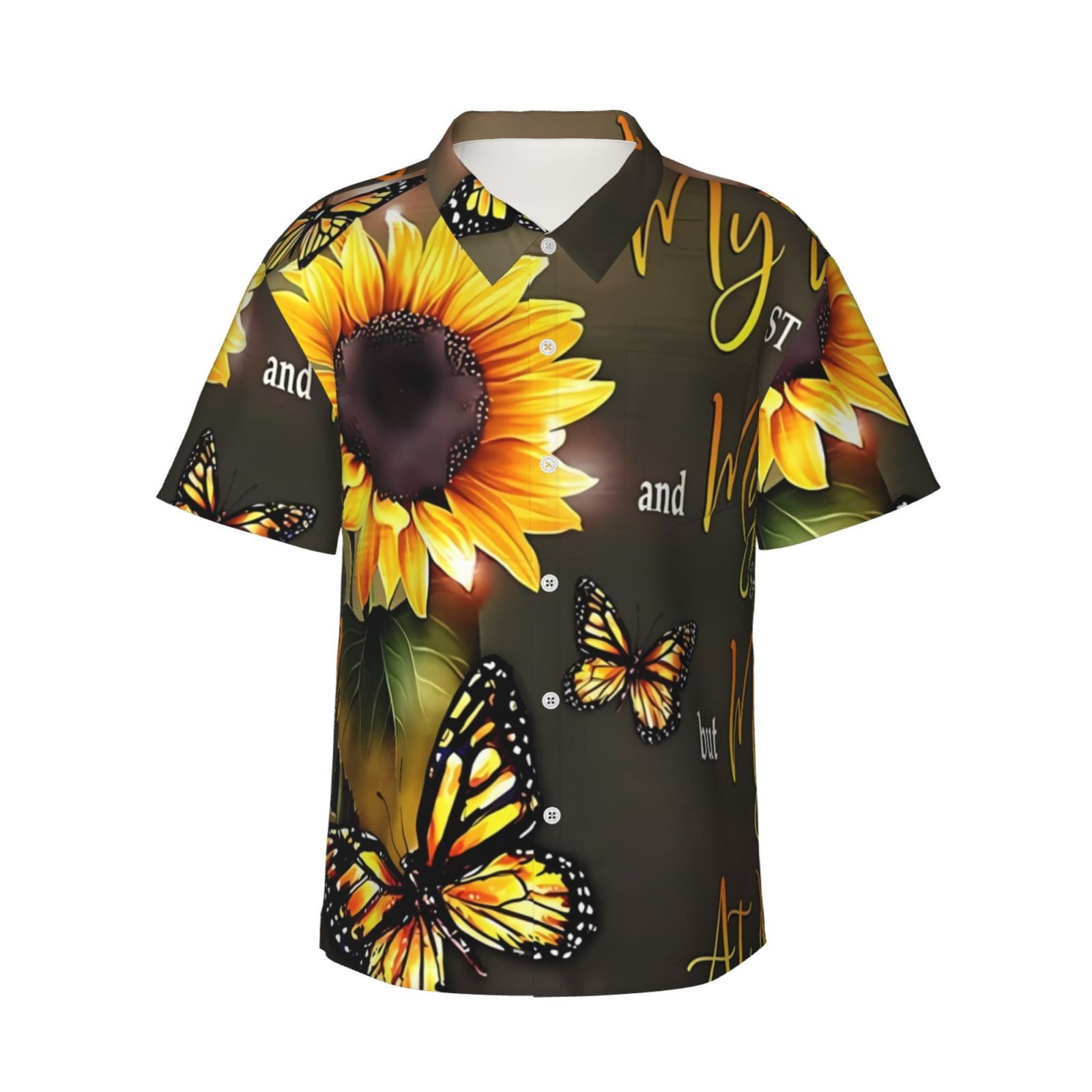 Hawaiian Shirt for Men, My Mind Sunflower Summer Shirts for Men, Mens ...