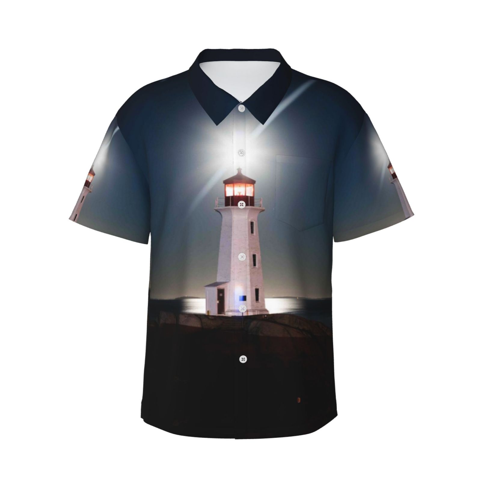 Hawaiian Shirt for Men, Peggy's Cove Lighthouse Summer Shirts for Men ...
