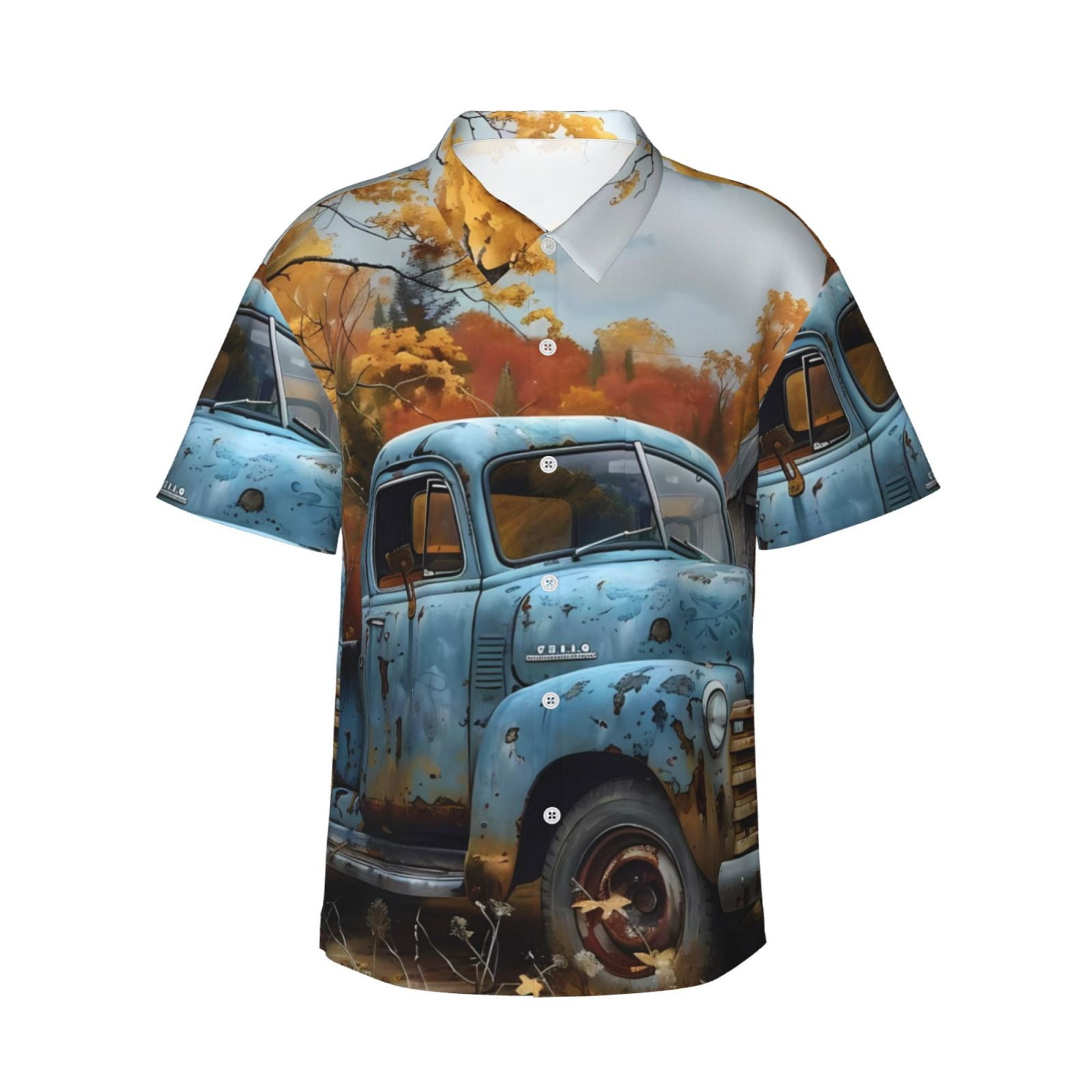 Hawaiian Shirt for Men - Rustic Vintage Truck Autumn Casual Summer ...