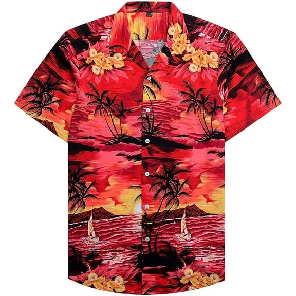 GUNIA Boys Hawaiian Shirt Short Sleeve Casual Button Down Kids Beach ...