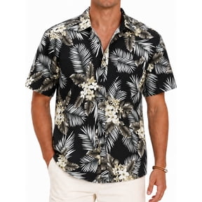 Alimens & Gentle Regular Fit Hawaiian Shirts for Men, Tropical Leaf ...