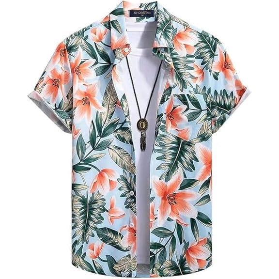 Awdenio Hawaiian Shirt for Men Beach Vacation Summer Short Sleeve ...