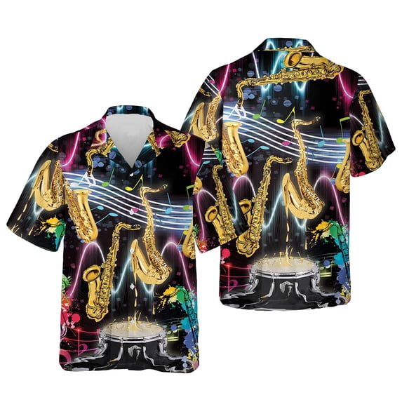 Hawaiian Shirt for Men Tee, Godoprint Saxophone Is My Life Love ...