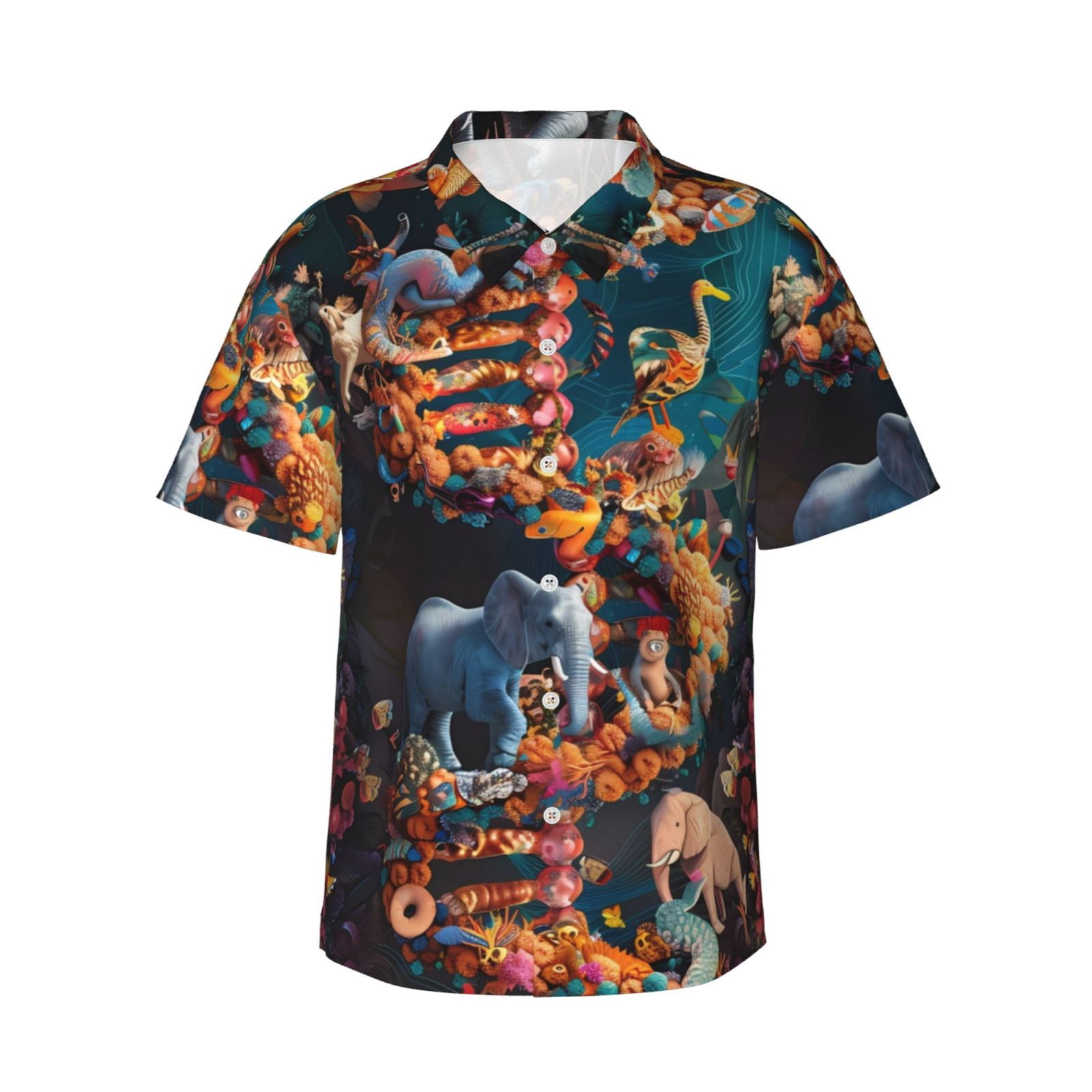 Hawaiian Shirt for Men, Whimsical Animal Spiral Summer Shirts for Men ...