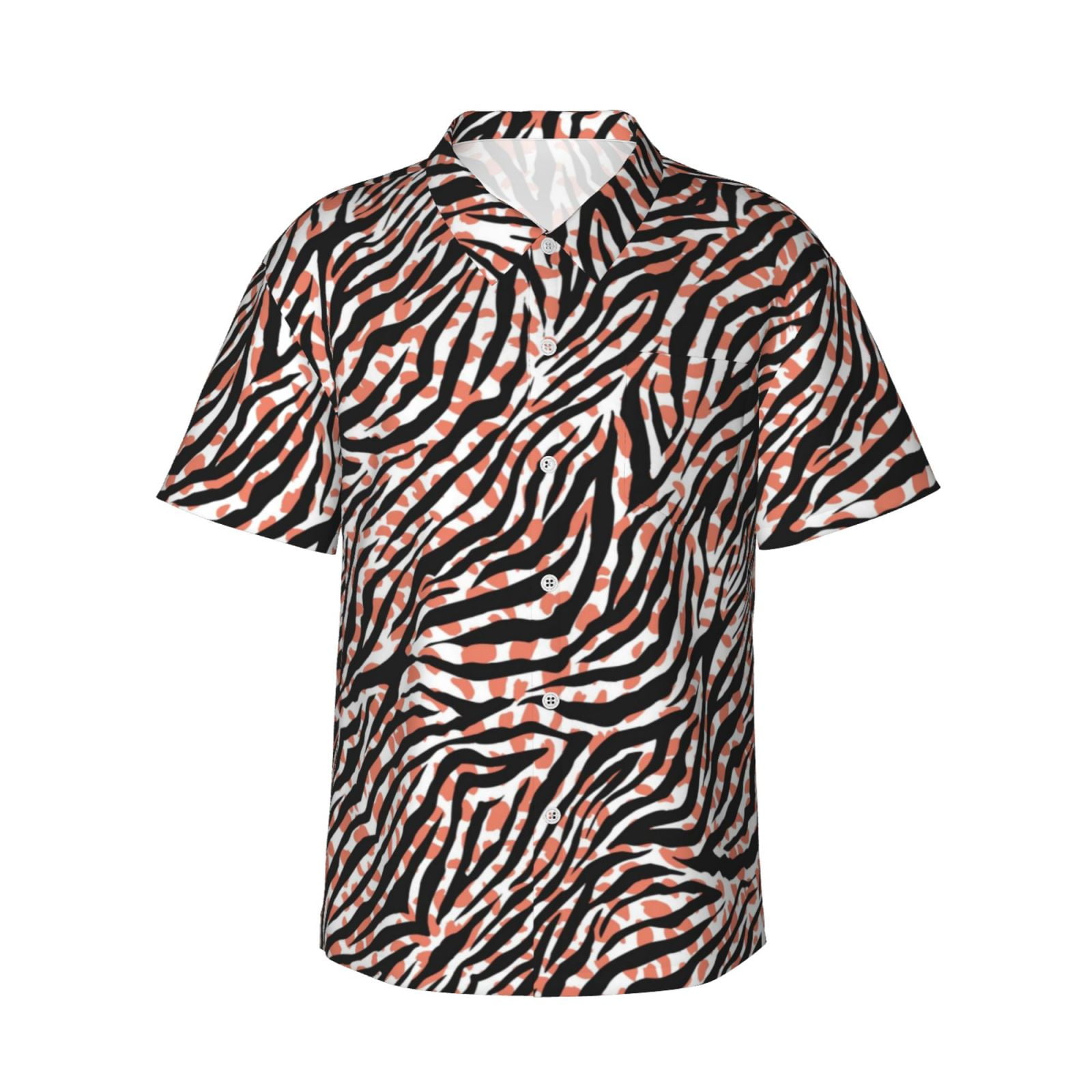 Hawaiian Shirt for Men, Zebra Skin And Leopard Print Summer Shirts for ...