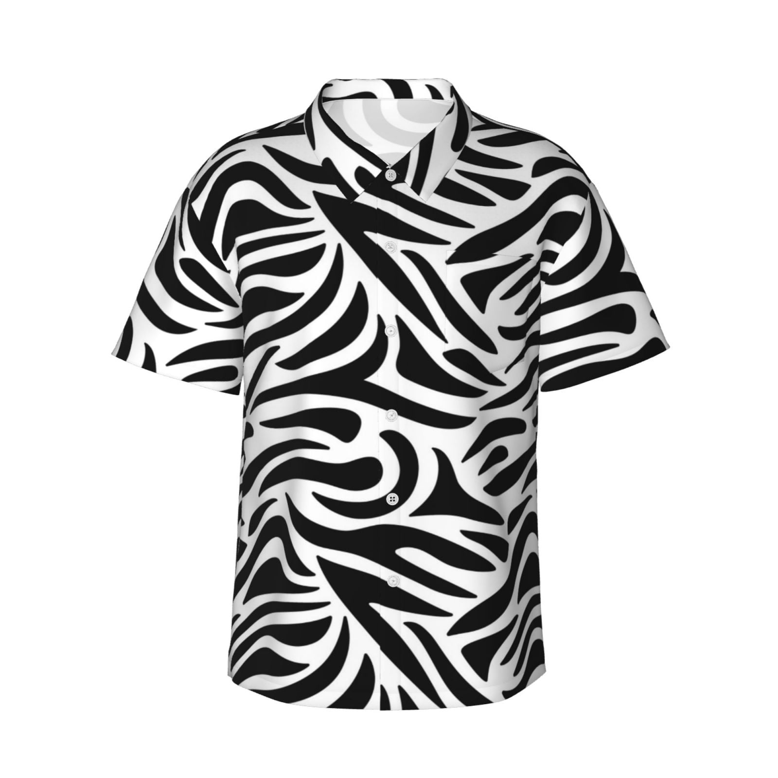 Hawaiian Shirt for Men, Zebra print black white cool Summer Shirts for ...