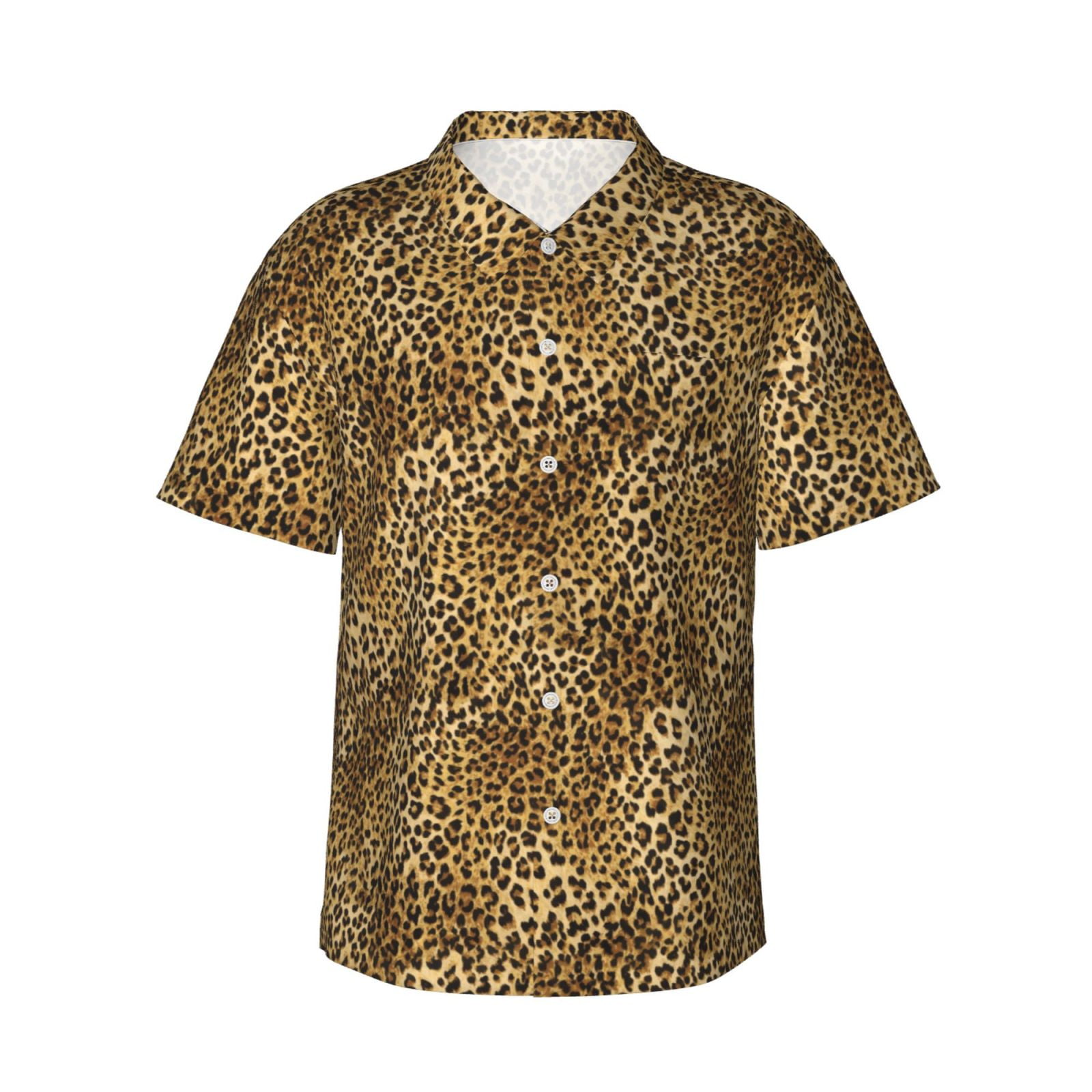 Hawaiian Shirt for Men, abstract Leopard tiger print Summer Shirts for ...