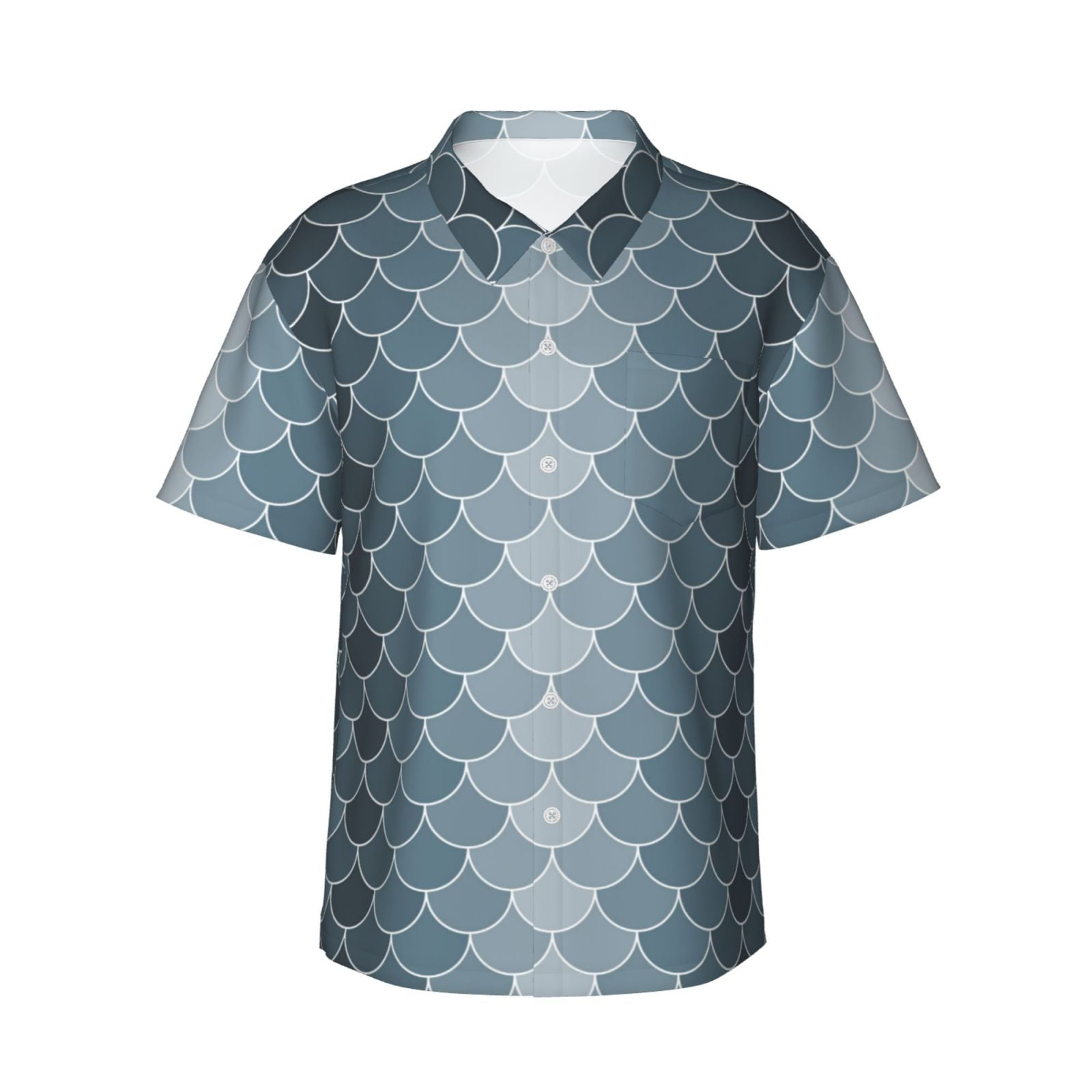 Hawaiian Shirt for Men, cool gray scale fish scales Summer Shirts for ...