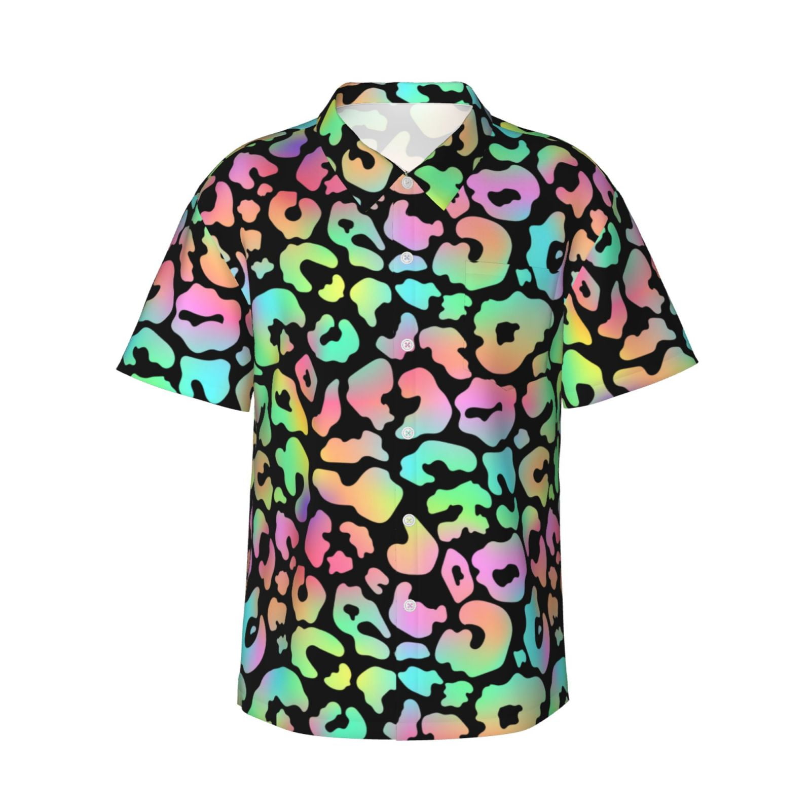 Hawaiian Shirt for Men, cool rainbow Leopard Trendy Summer Shirts for ...