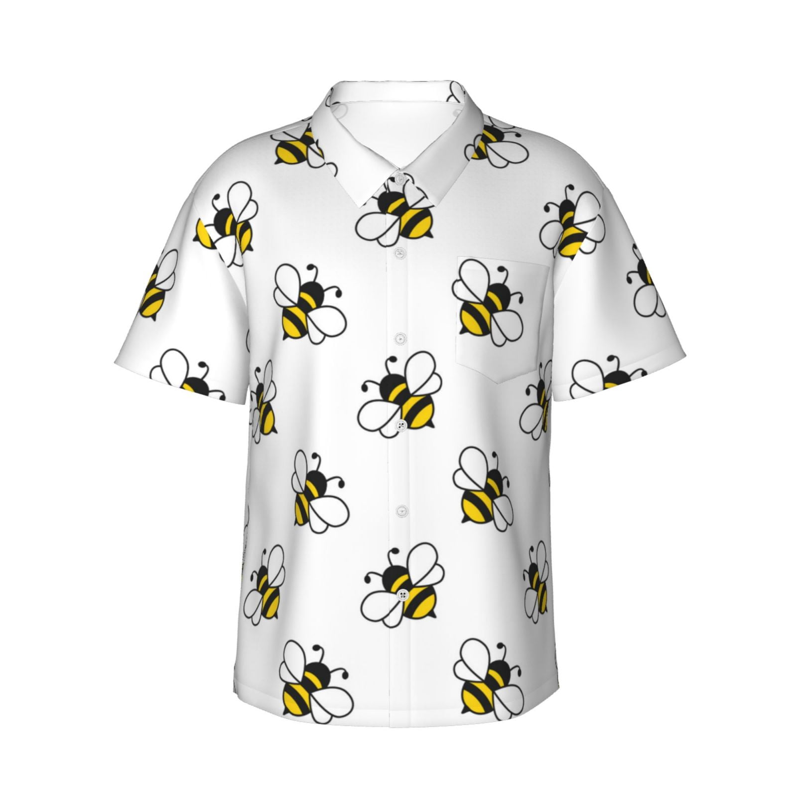 Hawaiian Shirt for Men, cute bees cartoon white Summer Shirts for Men ...