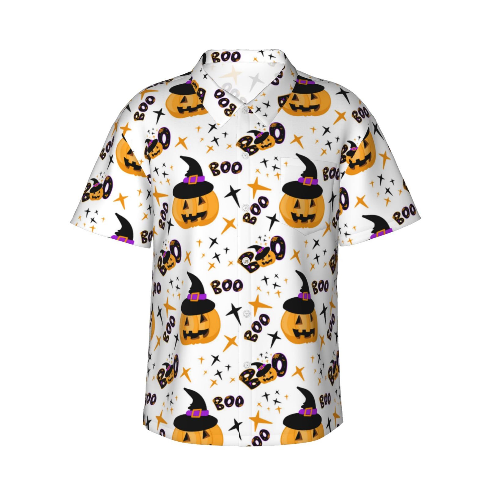 Hawaiian Shirt for Men, halloween pumpkin hat boo Summer Shirts for Men ...