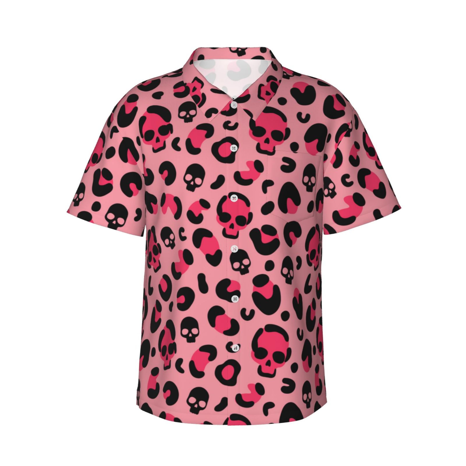 Hawaiian Shirt for Men, pink halloween skull Summer Shirts for Men ...