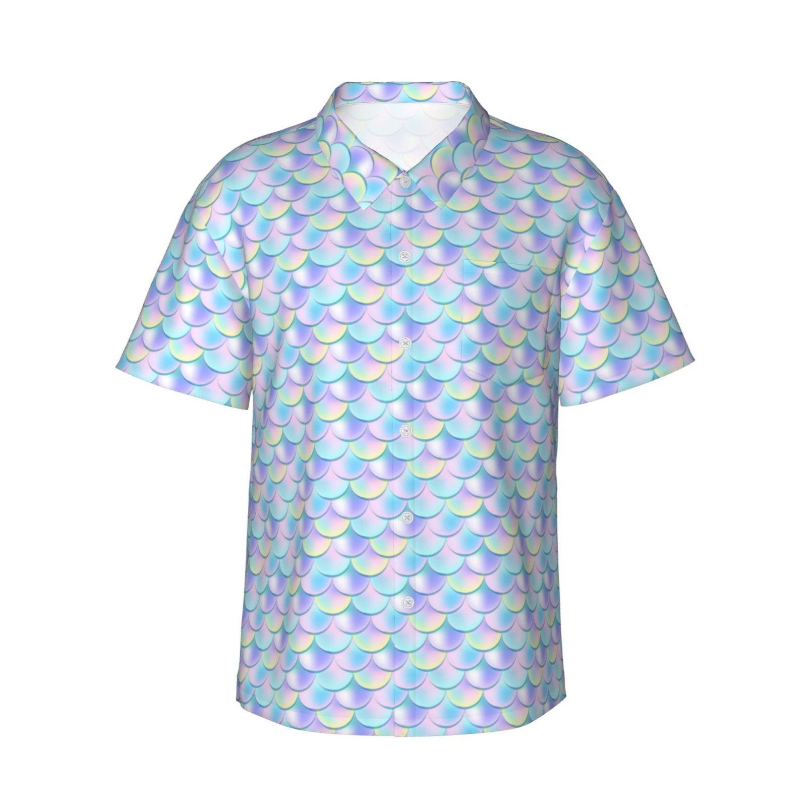 Hawaiian Shirt for Men, purple Shiny Fish scale Summer Shirts for Men ...