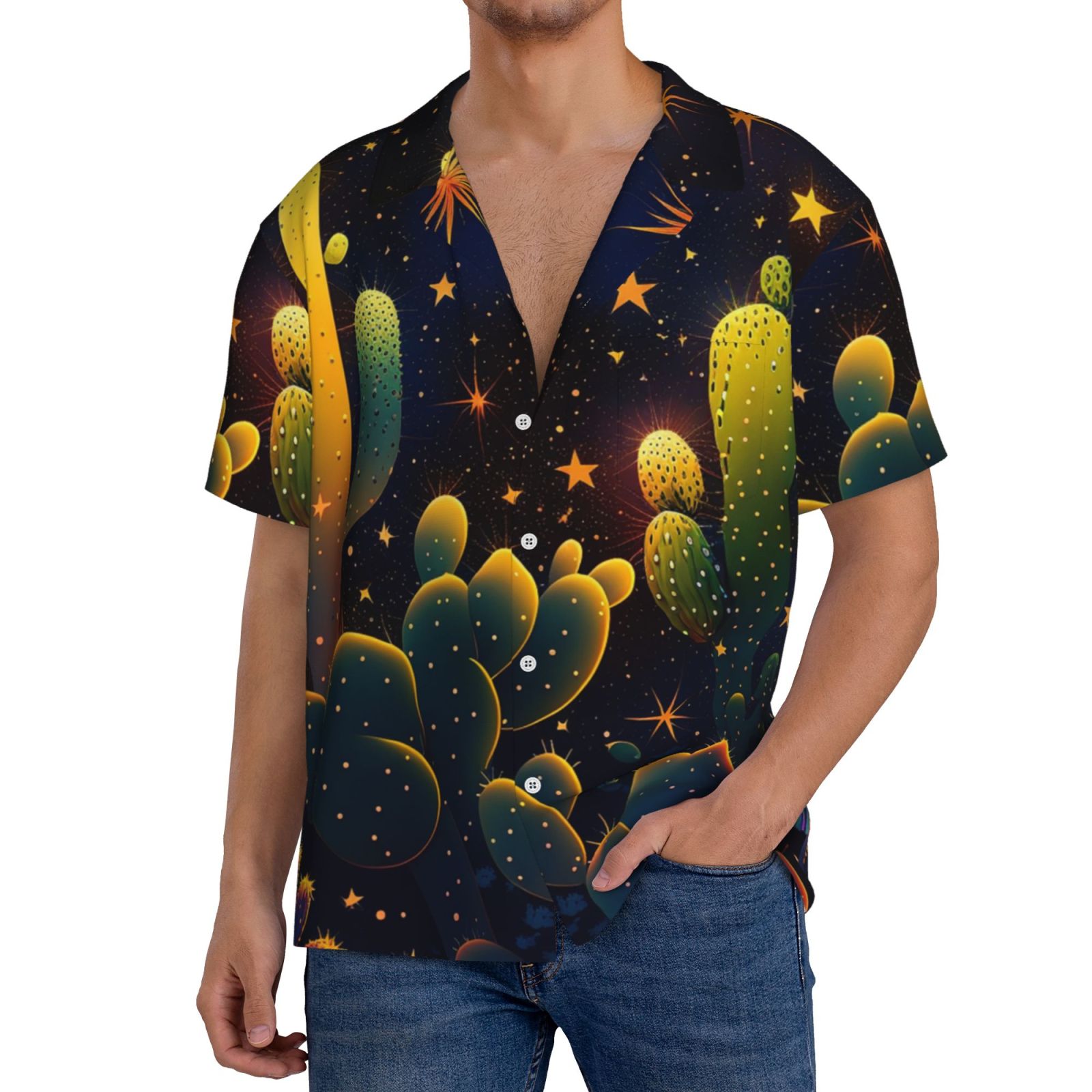 Hawaiian Shirts Short Sleeves Tropical Holiday Beach Vacation , Cactus ...