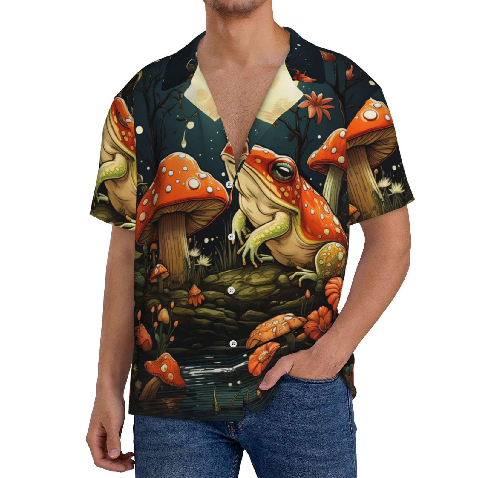 Hawaiian Shirts Short Sleeves Tropical Holiday Beach Vacation , Frog ...