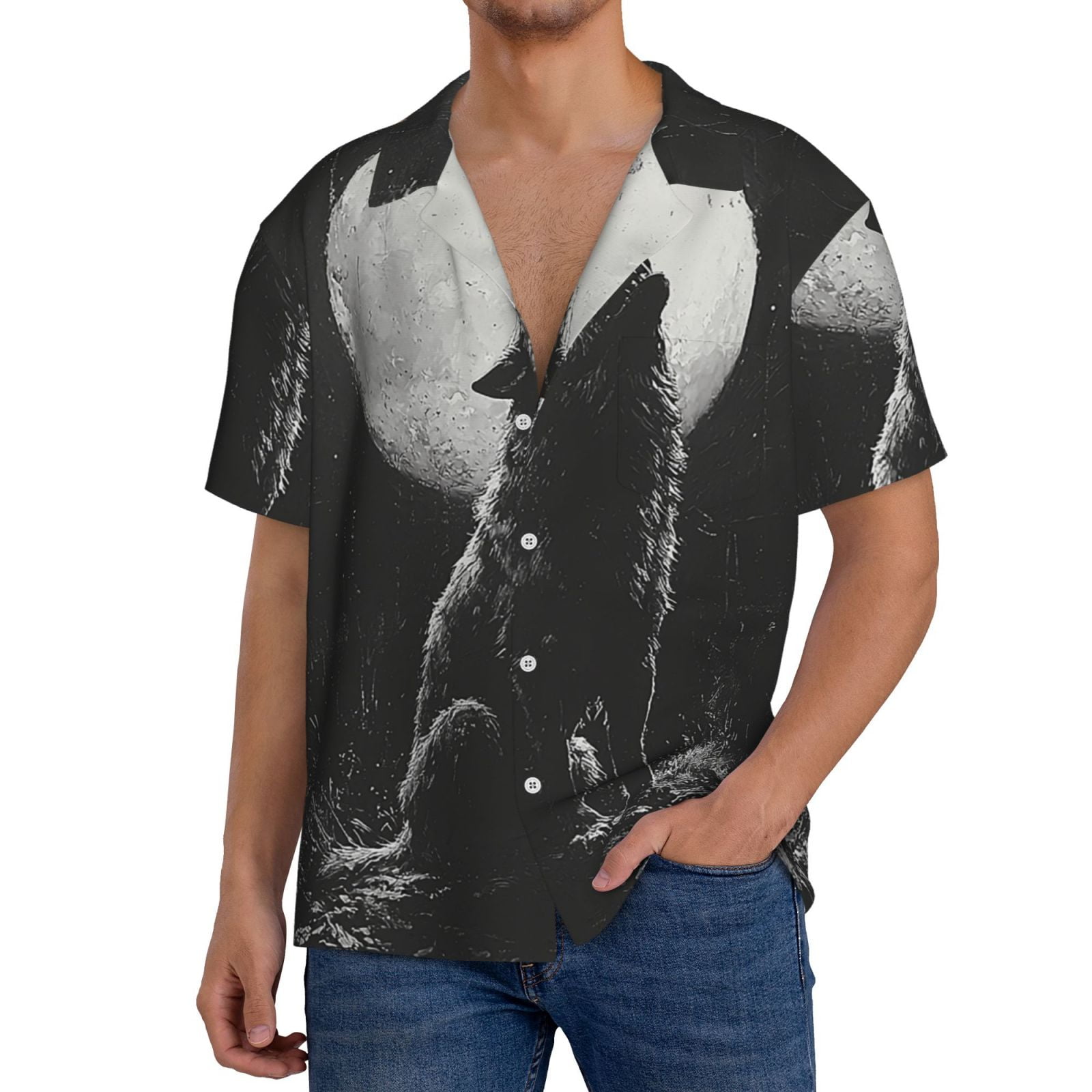 Hawaiian Shirts Short Sleeves Tropical Holiday Beach Vacation , Moon ...