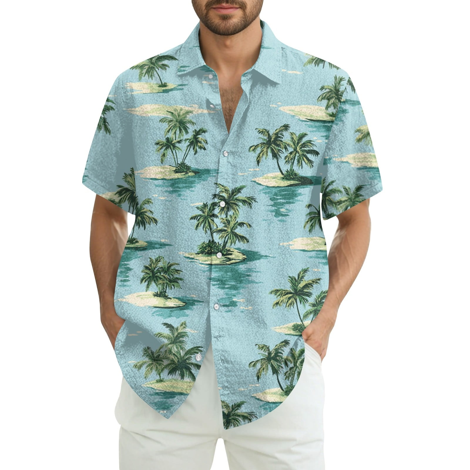 Hawaiian Shirts for Men Short Sleeves Printed Button Down Shirts Summer ...