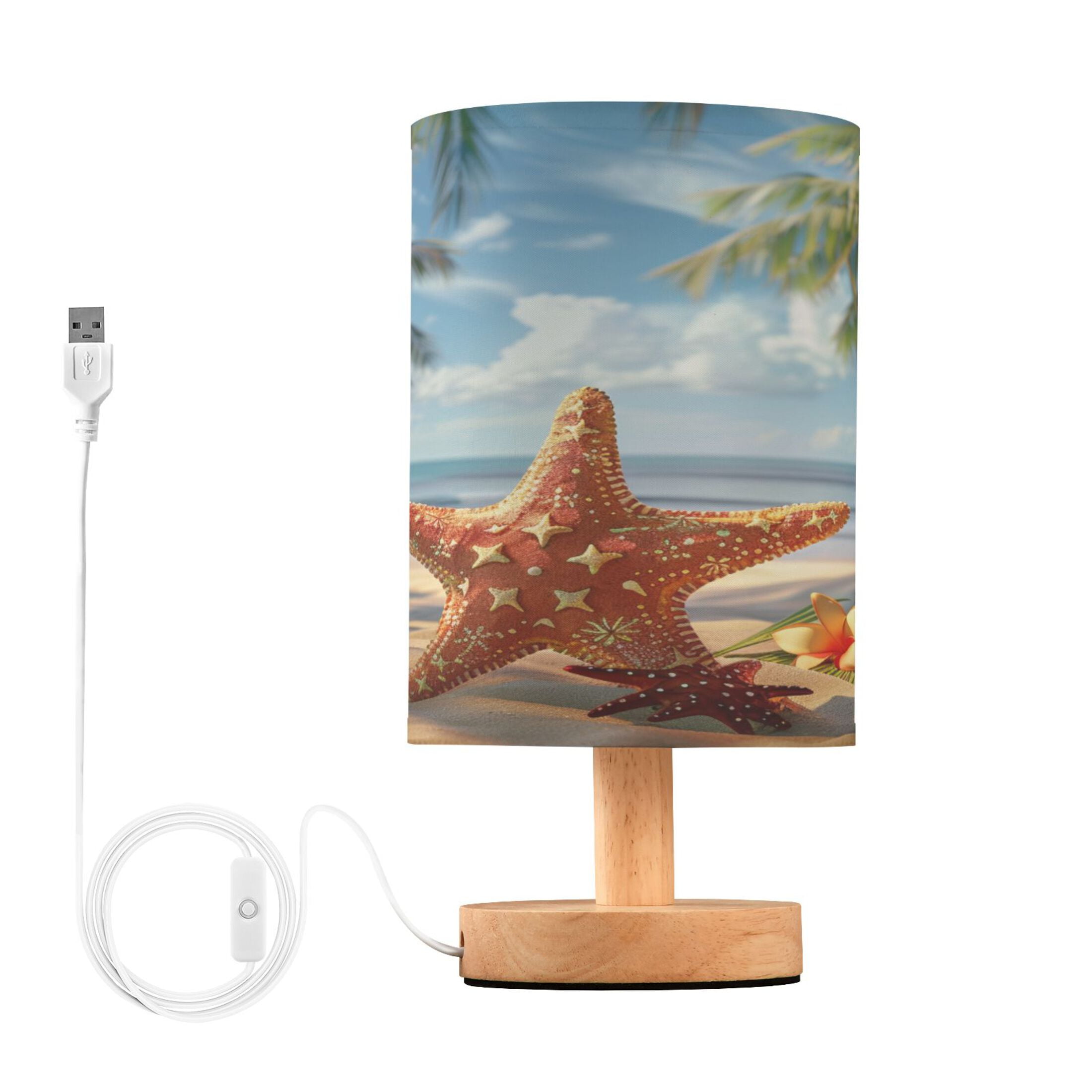 Hawaiian Star Fish Tropical Bedside Table Lamp Desk Warm Lights with ...