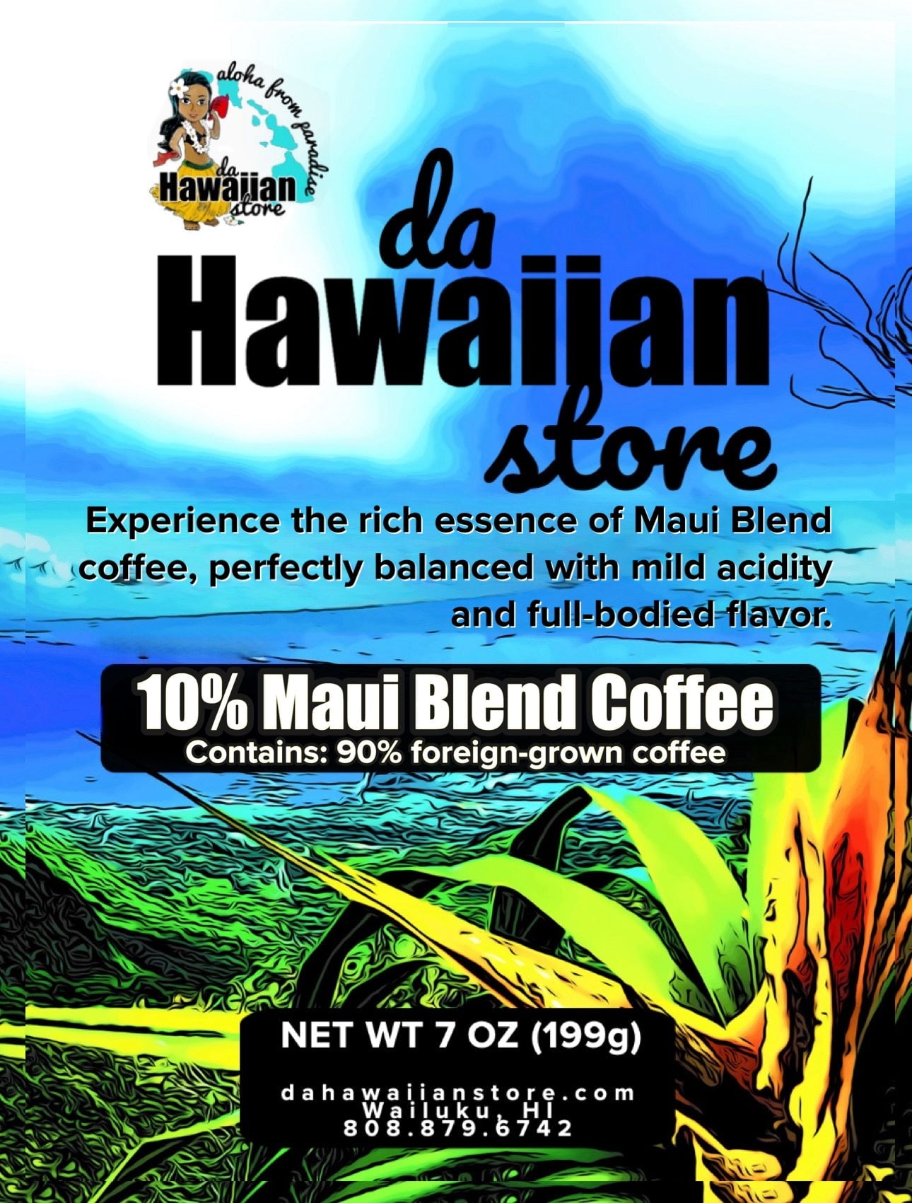 Hawaiian Store 10% Maui Blend & 100% Hawaiian Coffee – Smooth and ...