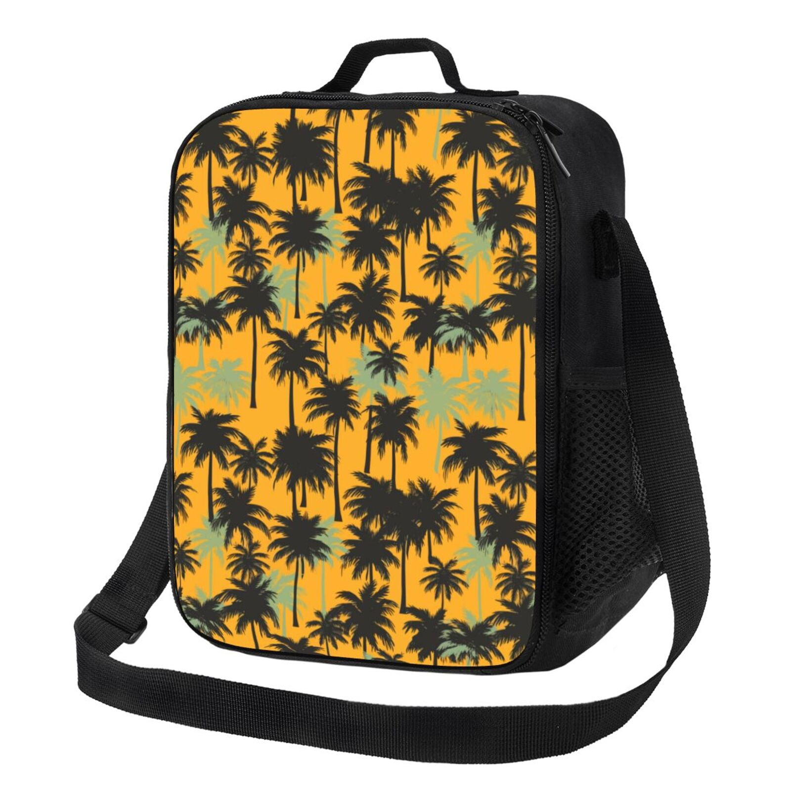 Hawaiian Style Black Coconut Tree Lunch Box for Women Men, Insulated ...