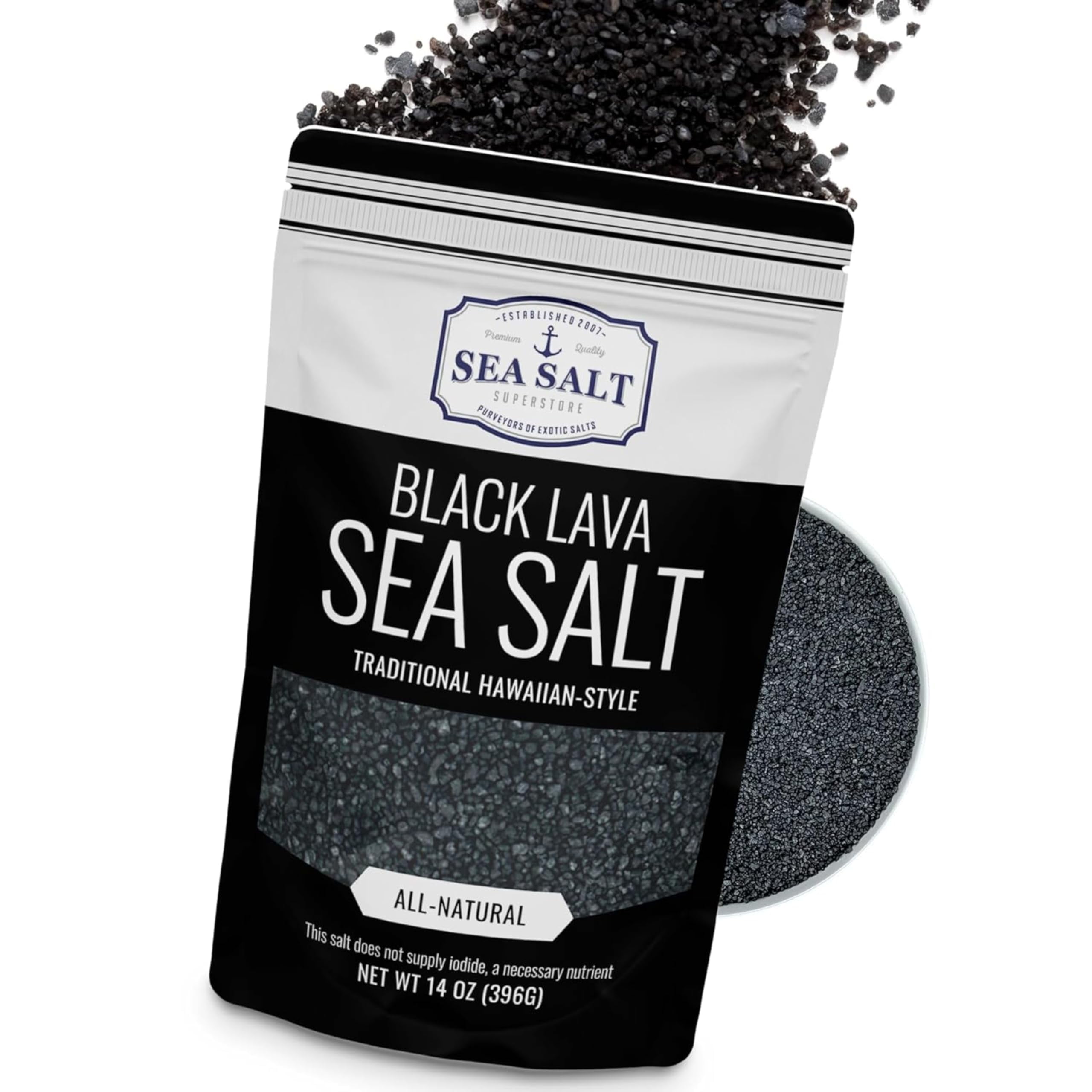 Hawaiian-Style Black Lava Sea BCF26 Salt, Black Sea Salt with Activated ...