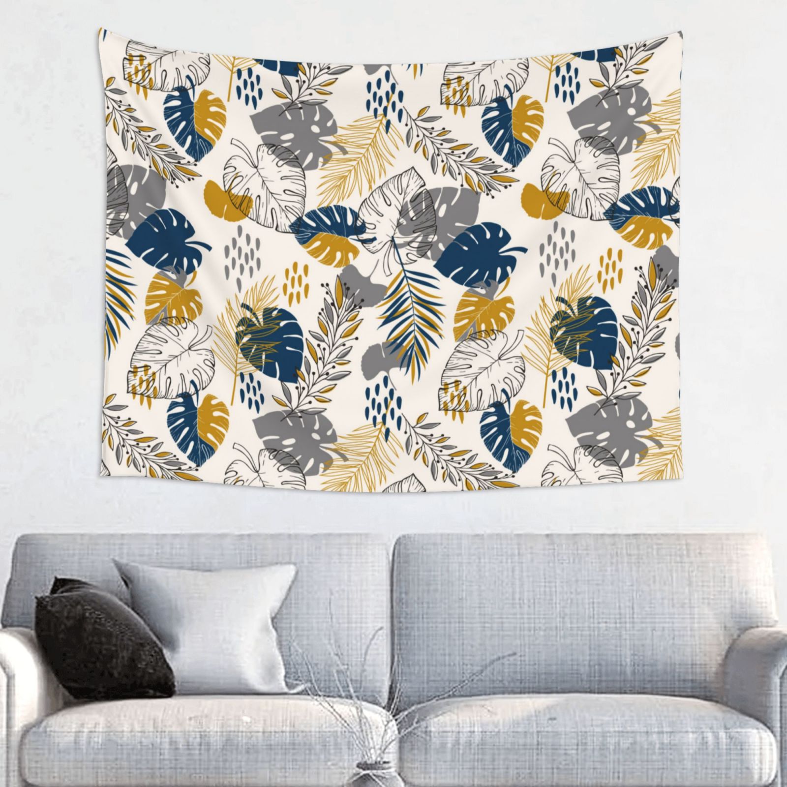 Hawaiian Style Gold Leaves Tapestry for Bedroom - 37*29 inche Wall ...