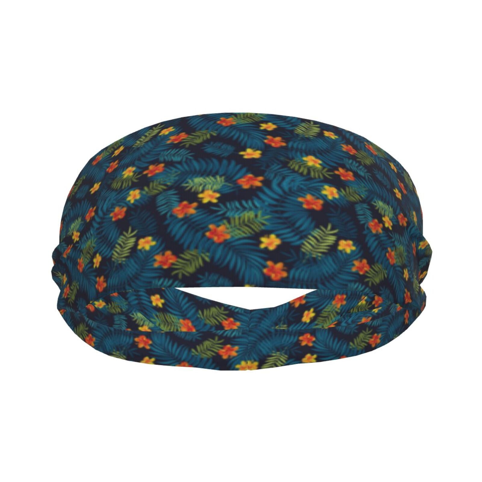 Hawaiian Style Leaves Flower Sweat Bands Headbands for Women Men ...