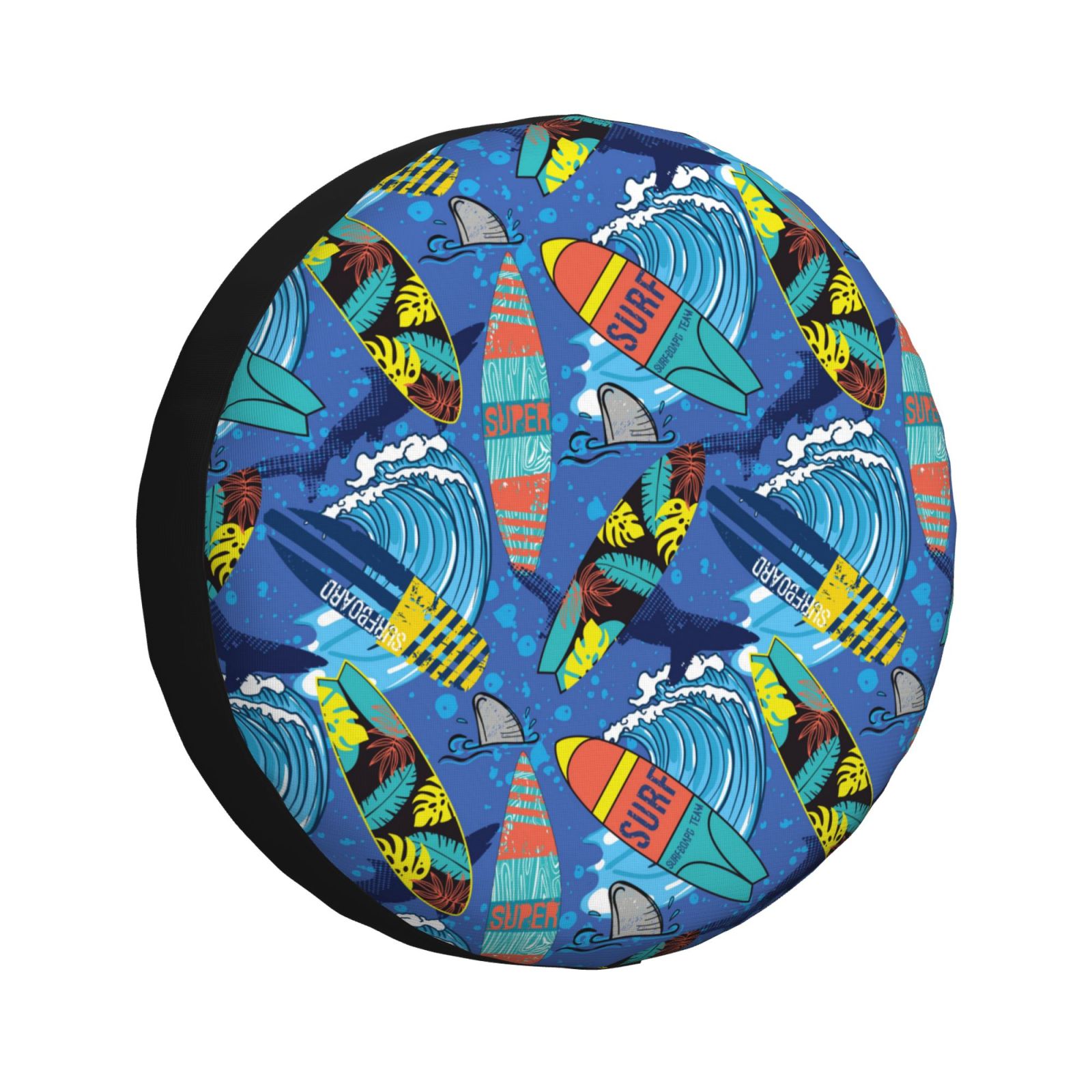 Hawaiian Style Shark Wave Skateboard Spare Tire Cover for Trailer ...