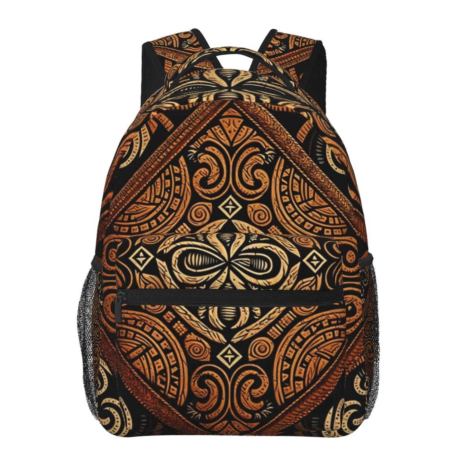 Hawaiian Style Tapa Cloth Tribal Art Backpack Casual College Bag Zipper ...