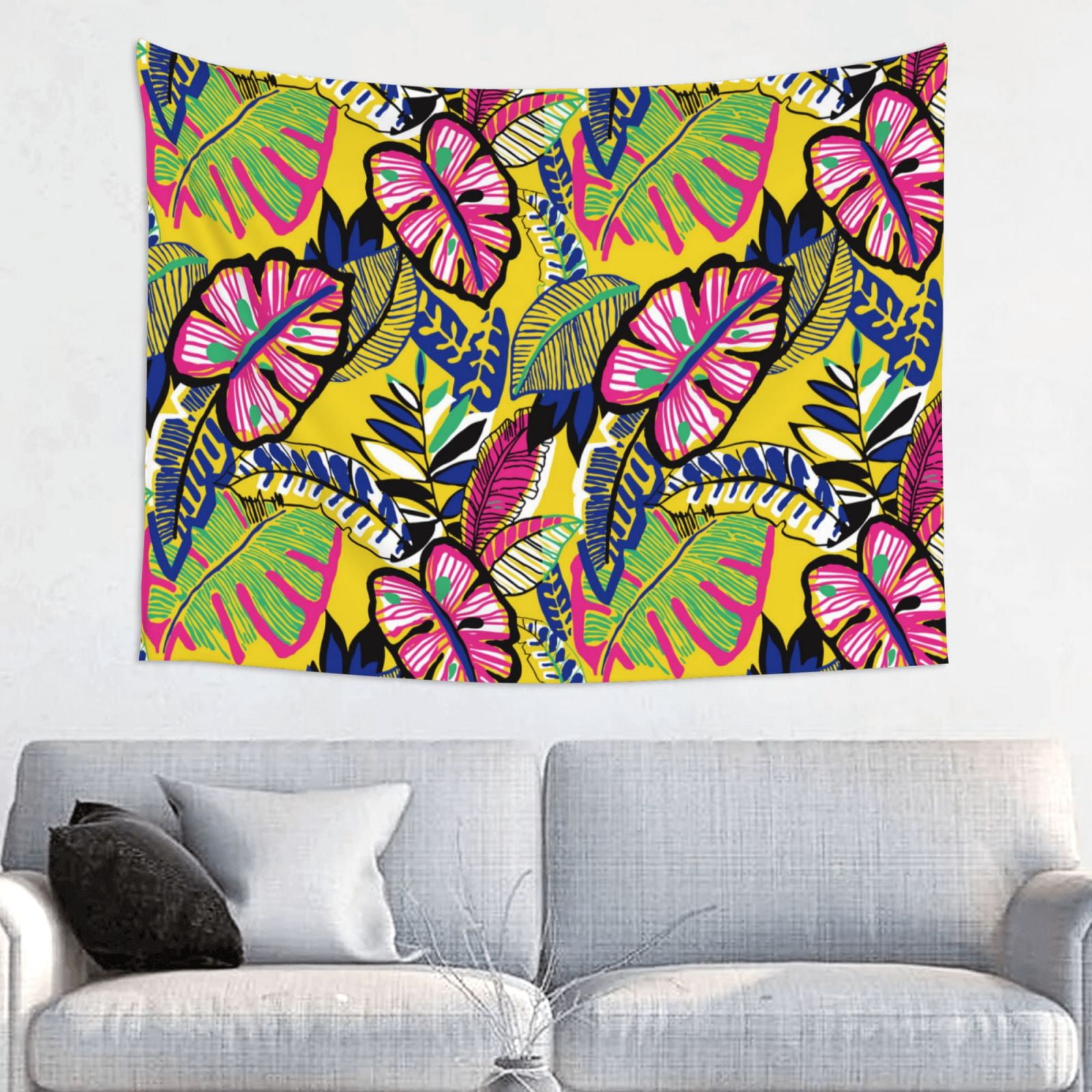 Hawaiian Style Yellow Pink Tapestry Home Decor Tapestry Wall Hanging ...