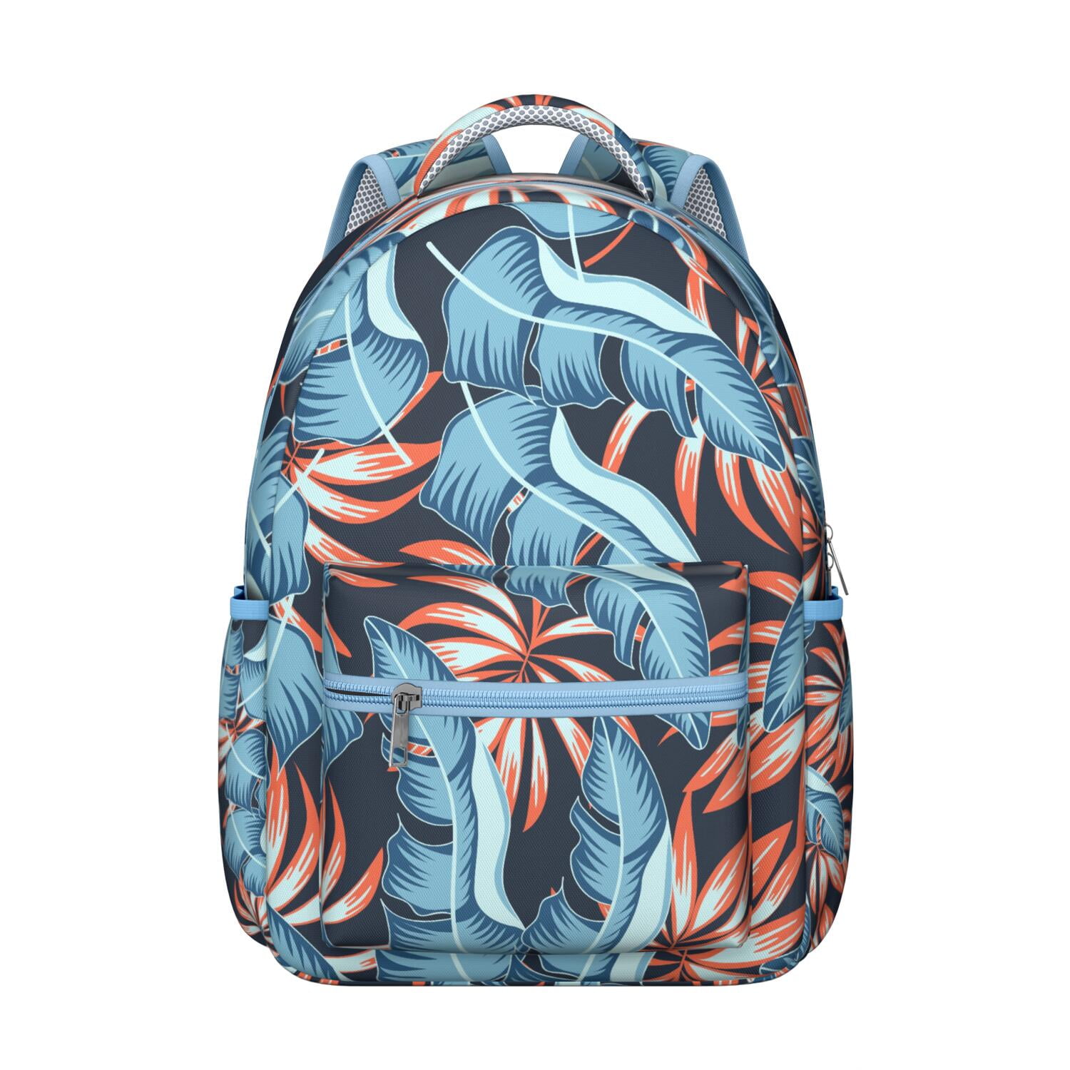 Hawaiian Summer Backpack Exotic Floral and Jungle Leaves School Bag ...