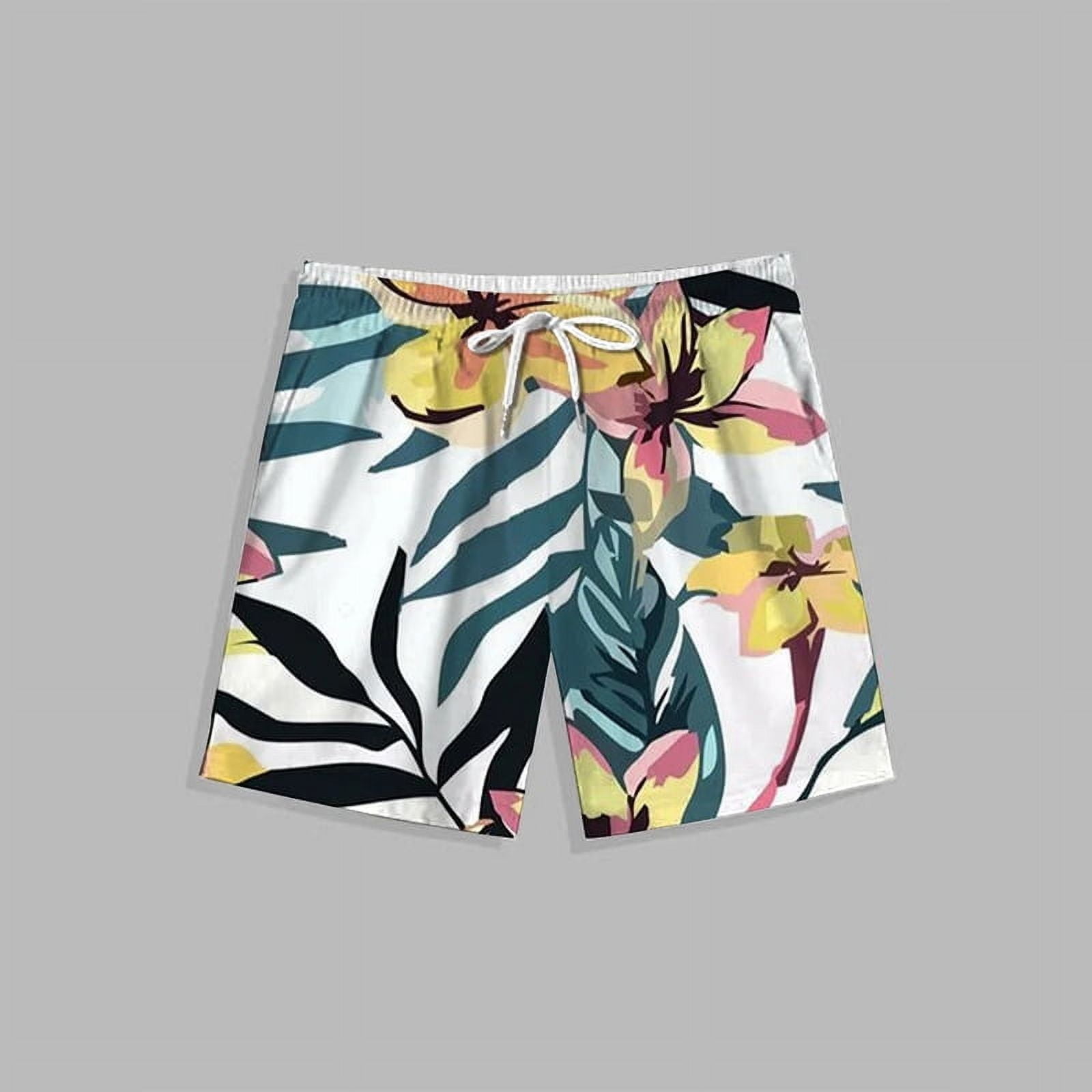 Hawaiian Summer New 3D Printing Tropical Leaves Beach Shorts Men Beach ...